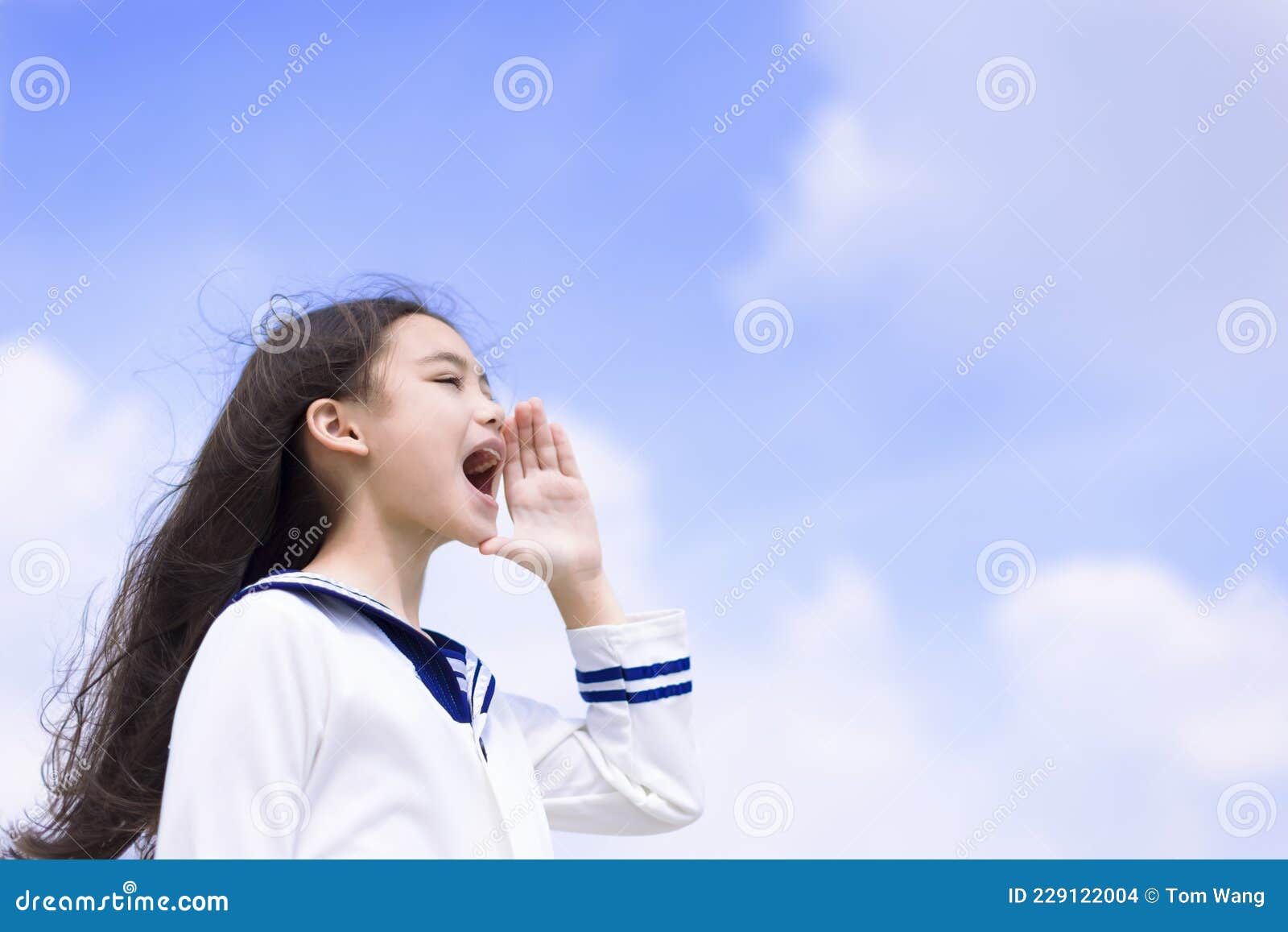 Teenager Student Girl Shouting and Announcing Something Stock Photo ...