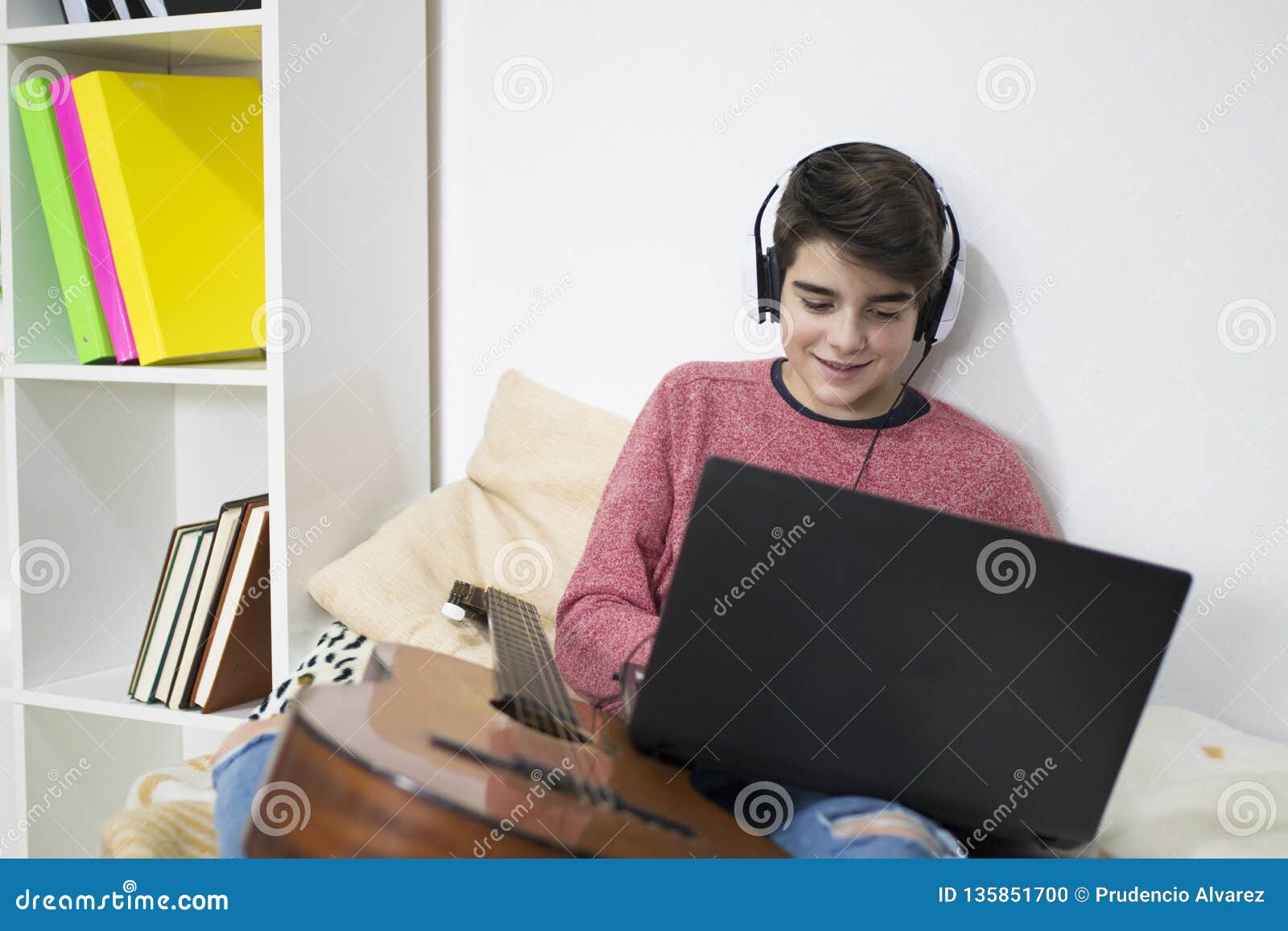 Teenager or Student Working with the Computer Stock Photo - Image of ...