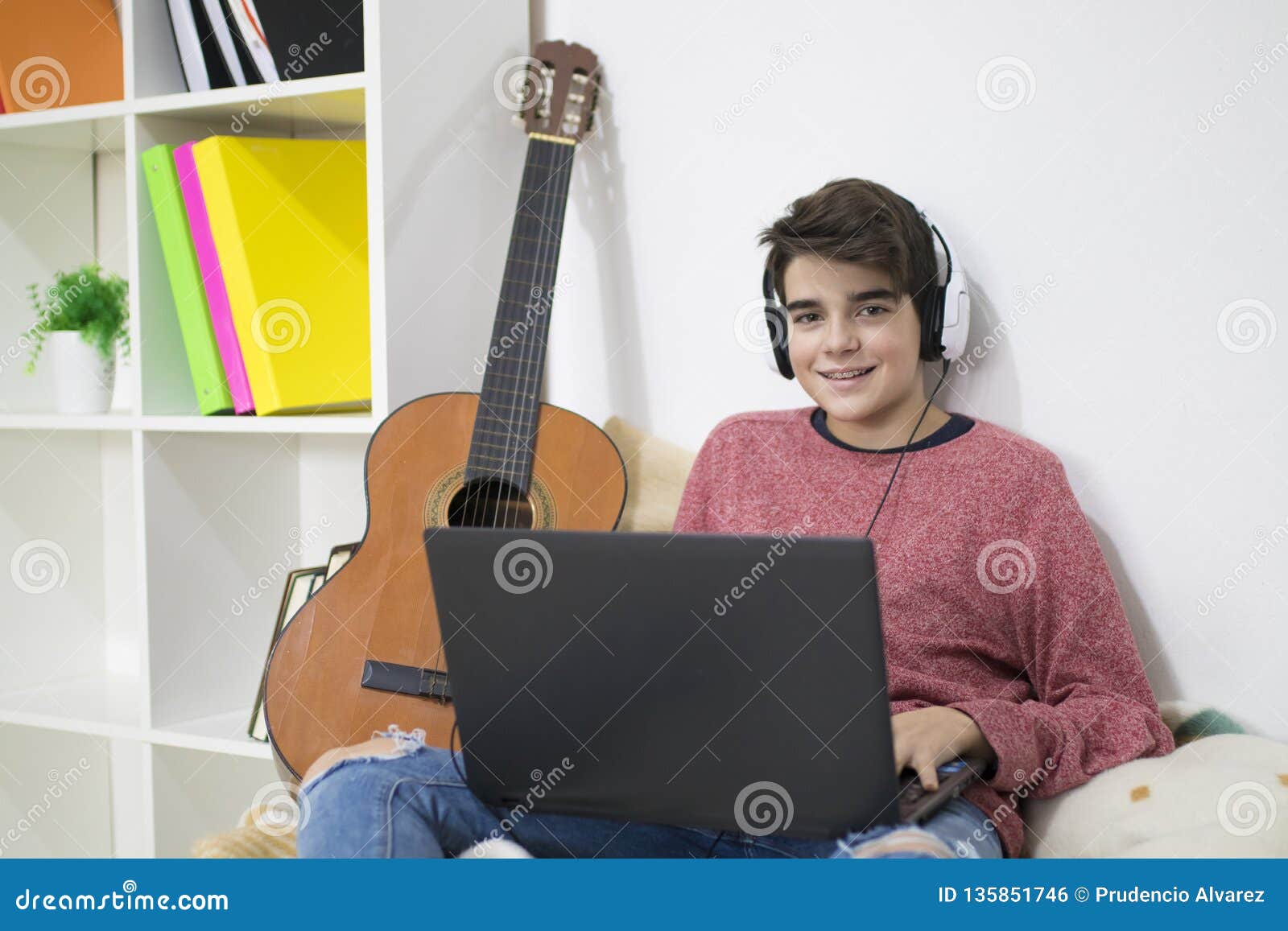 Teenager or Student Working with the Computer Stock Photo - Image of ...
