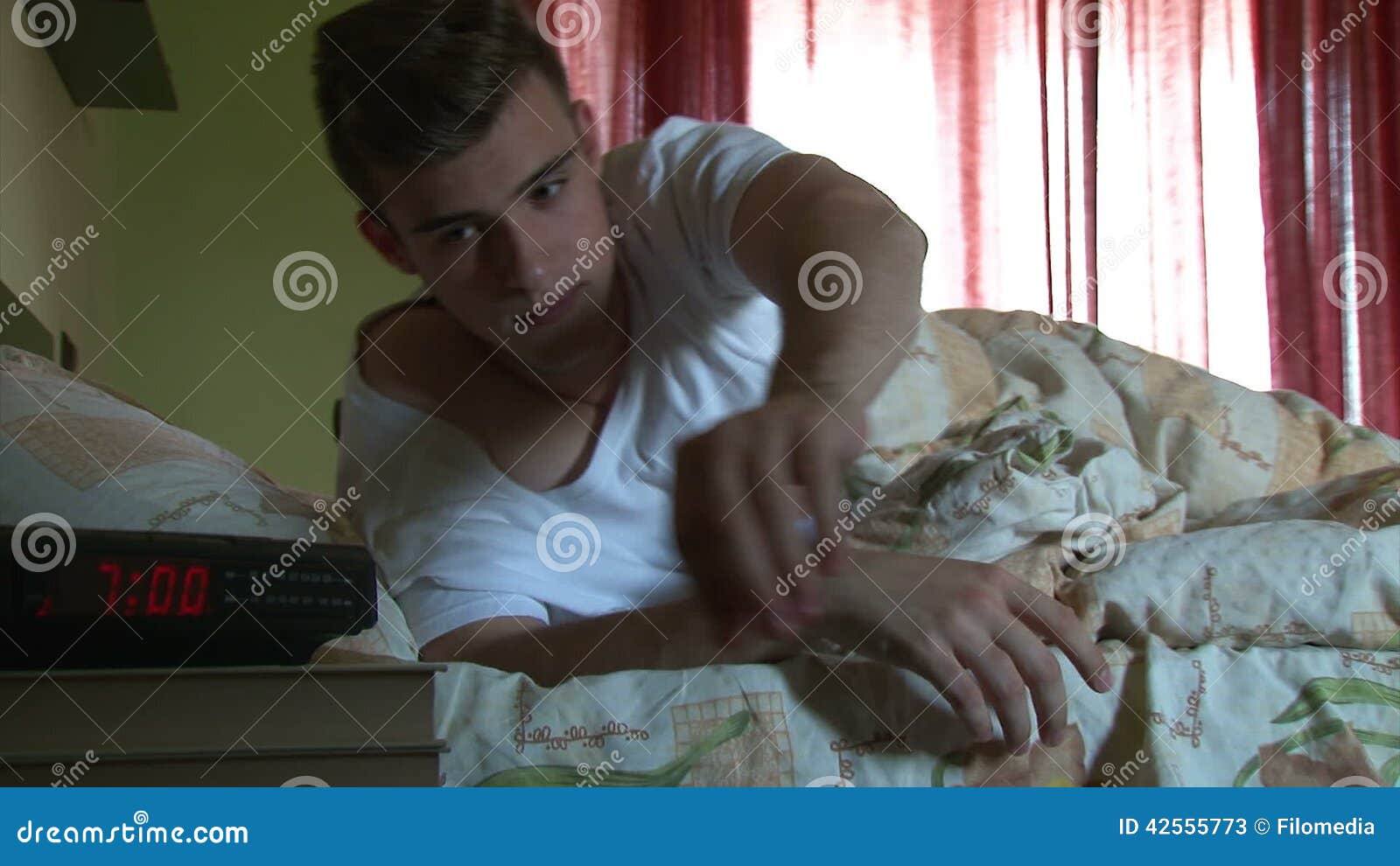 Teenager waking up at 7 am stock video. Video of stopping - 42555773