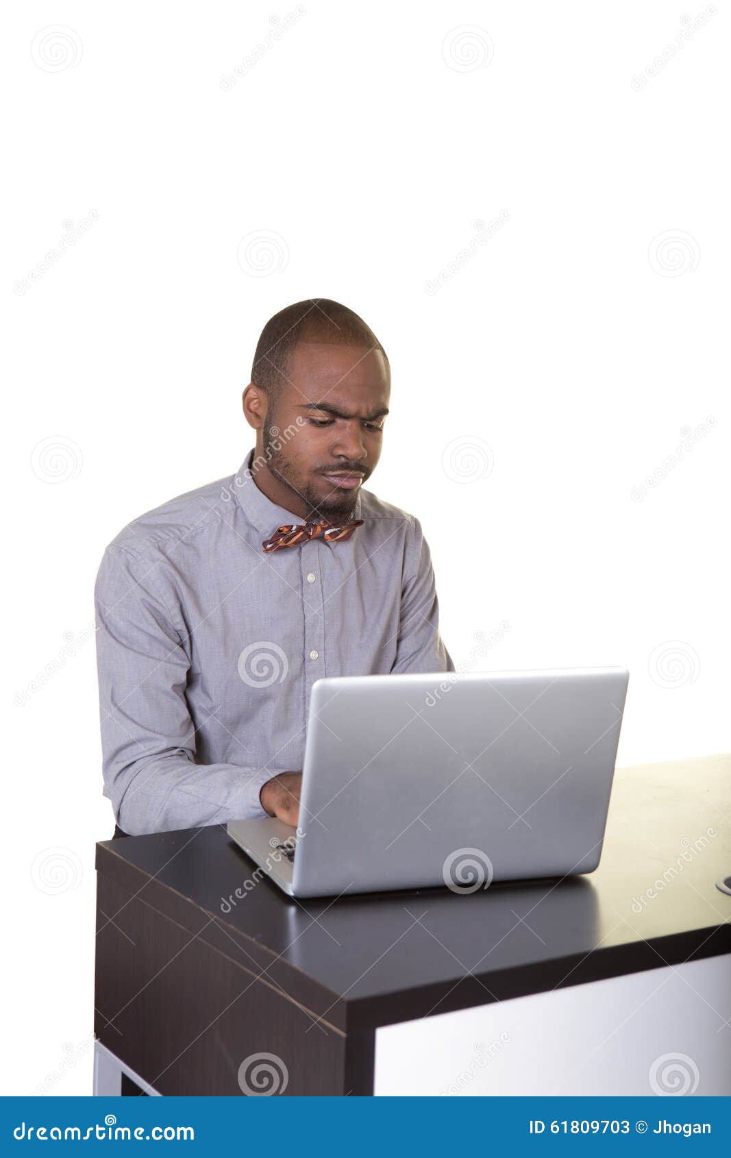 A Teenager Working at His Computer Stock Image - Image of black, people ...
