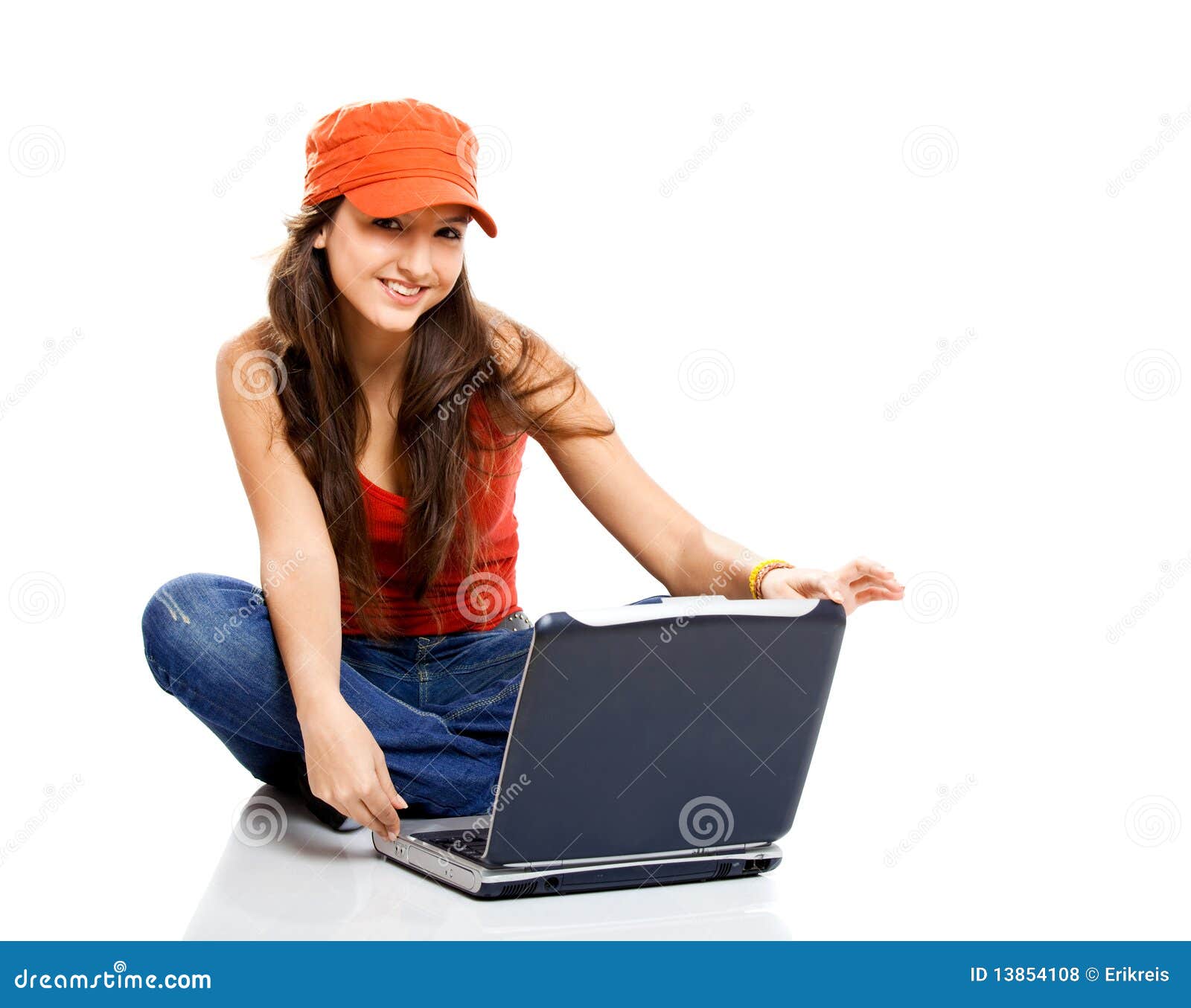 Teenager Working with a Laptop Stock Photo - Image of girl, people ...