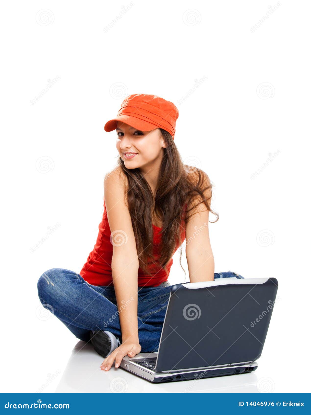 Teenager Working with a Laptop Stock Photo - Image of isolated ...