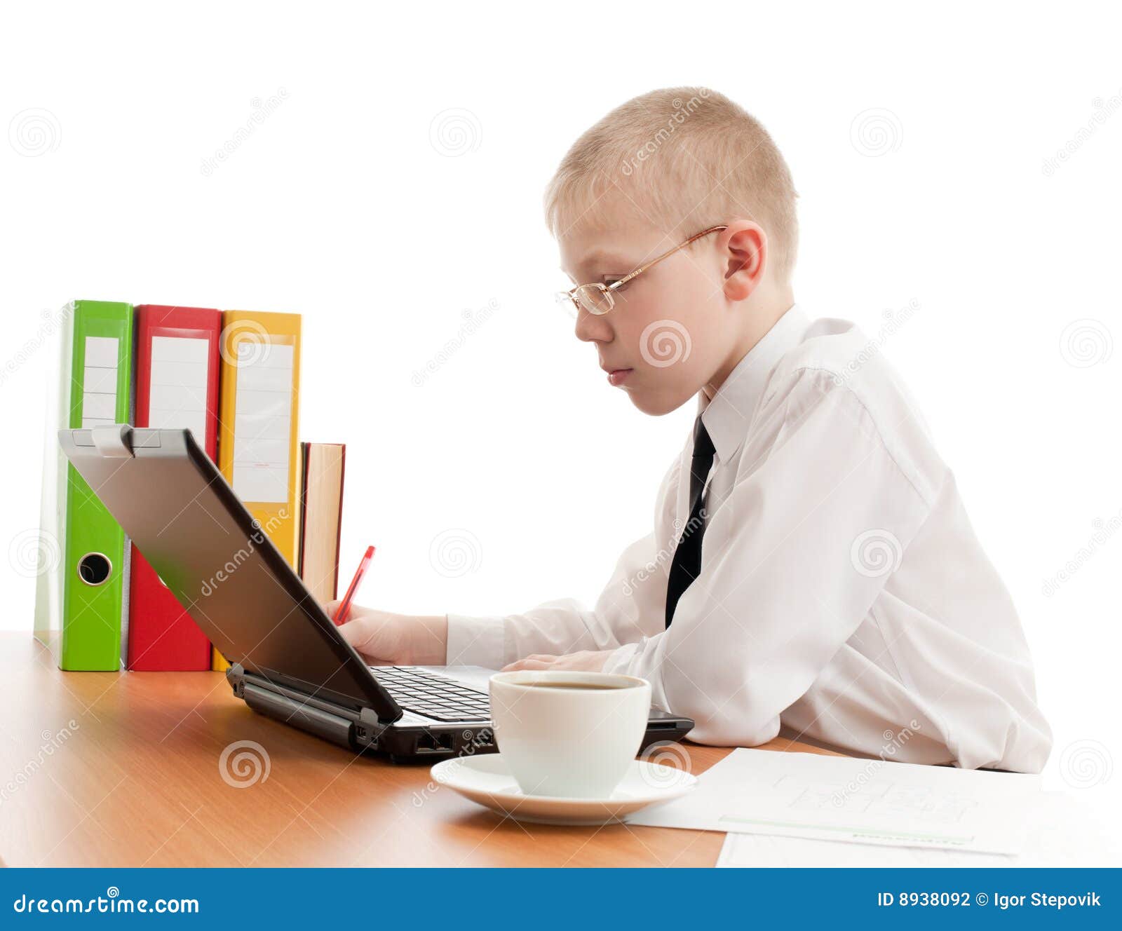Teenager Working in Usual Office Space Stock Photo - Image of business ...