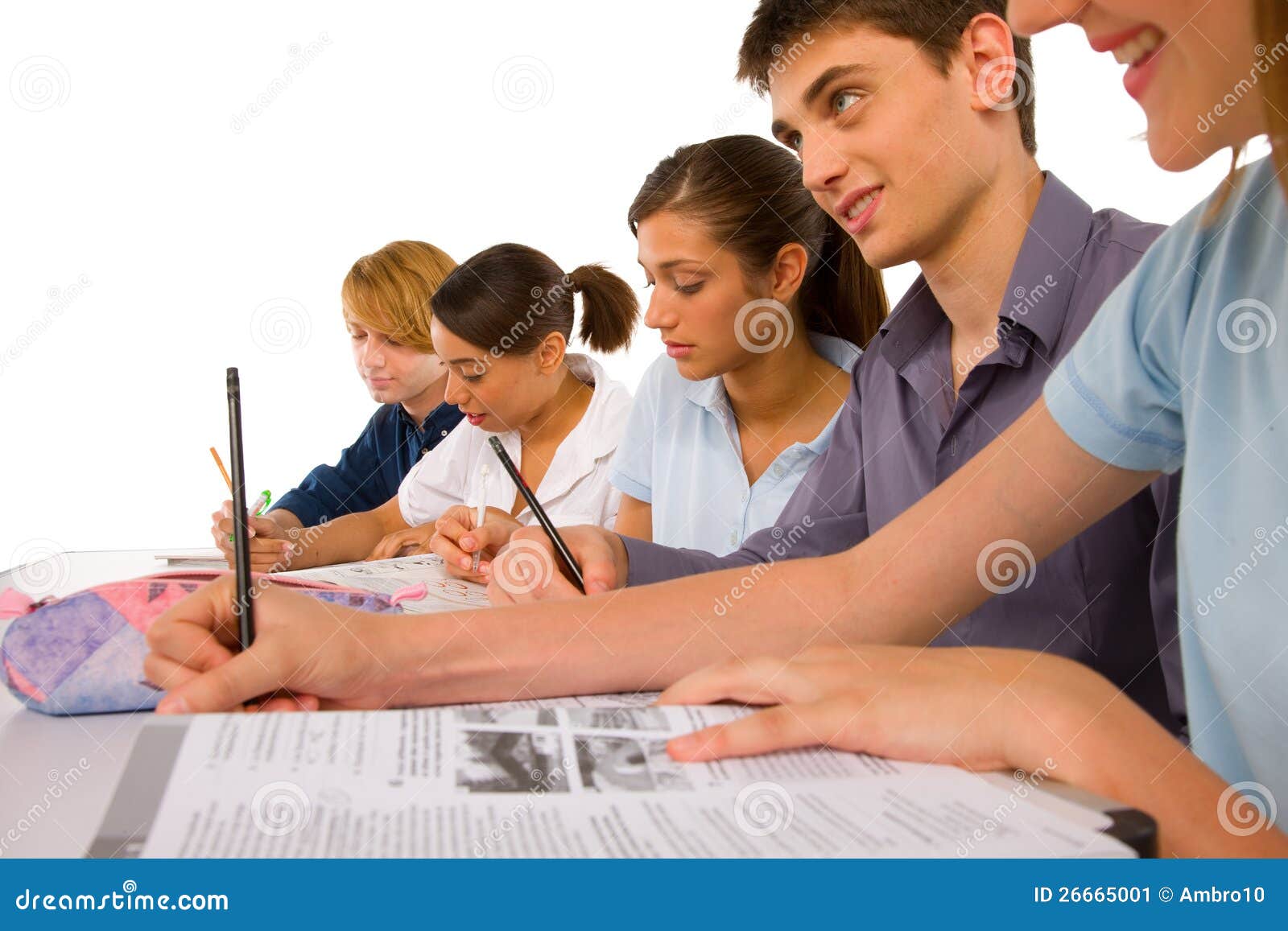 Teenagers in classroom stock image. Image of indoor, schooling - 26665001
