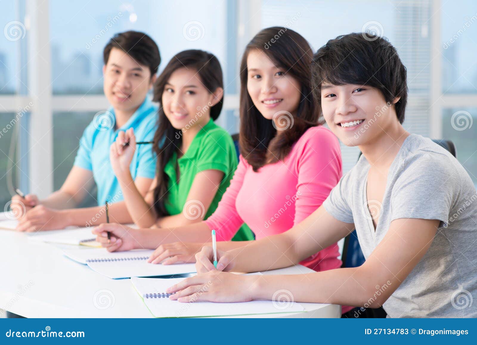 Teenagers in classroom stock image. Image of desk, inside - 27134783
