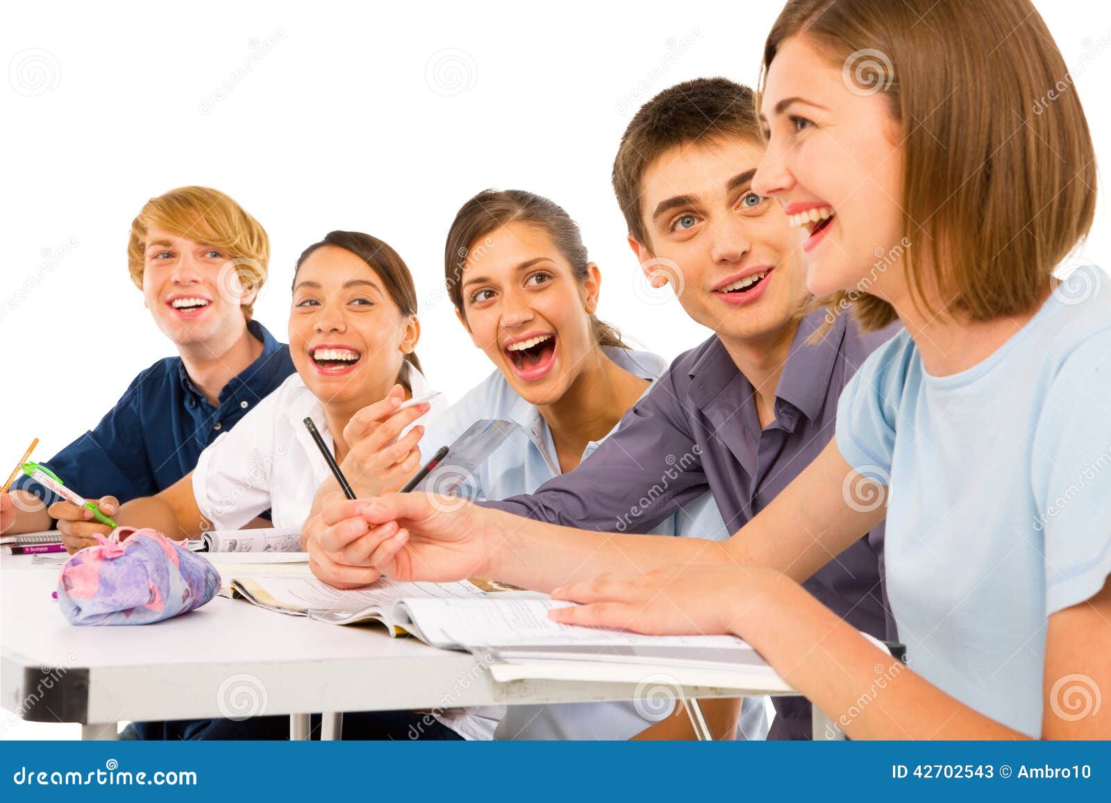 Teenagers in classroom stock image. Image of indoor, adolescence - 42702543