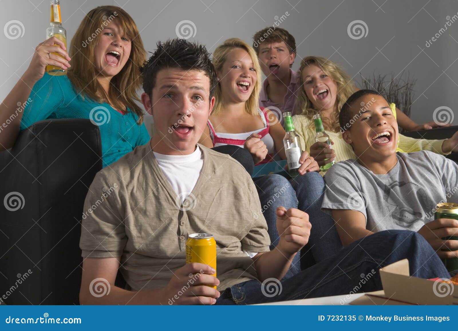 Teenagers Enjoying Drinks Together Stock Image - Image of casual ...