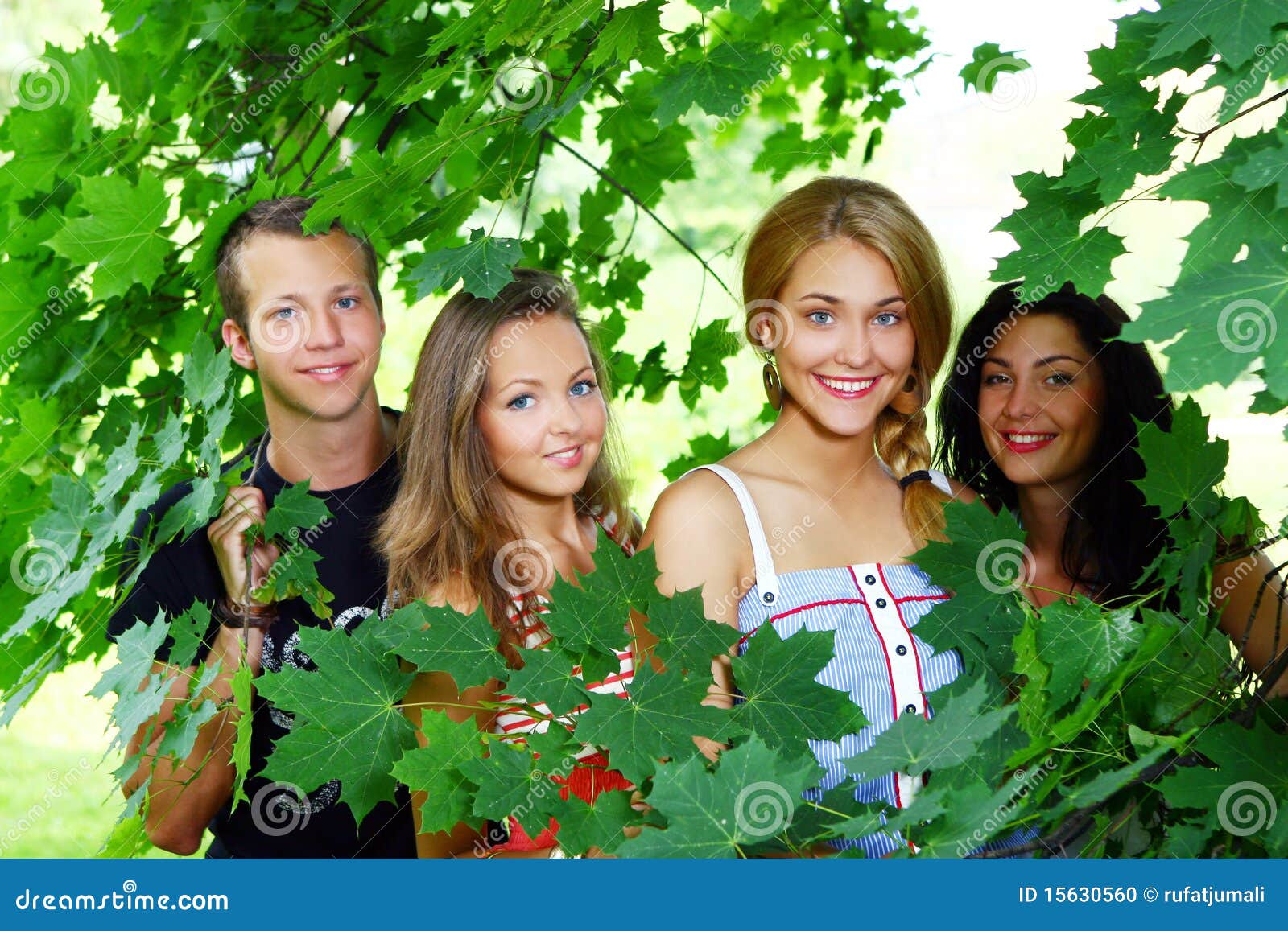 Teenagers Group in the Park Stock Photo - Image of portrait, girl: 15630560