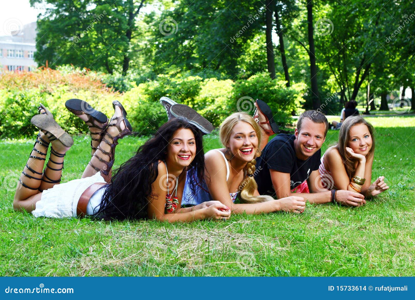 Teenagers Group in the Park Stock Photo - Image of portrait, adult ...
