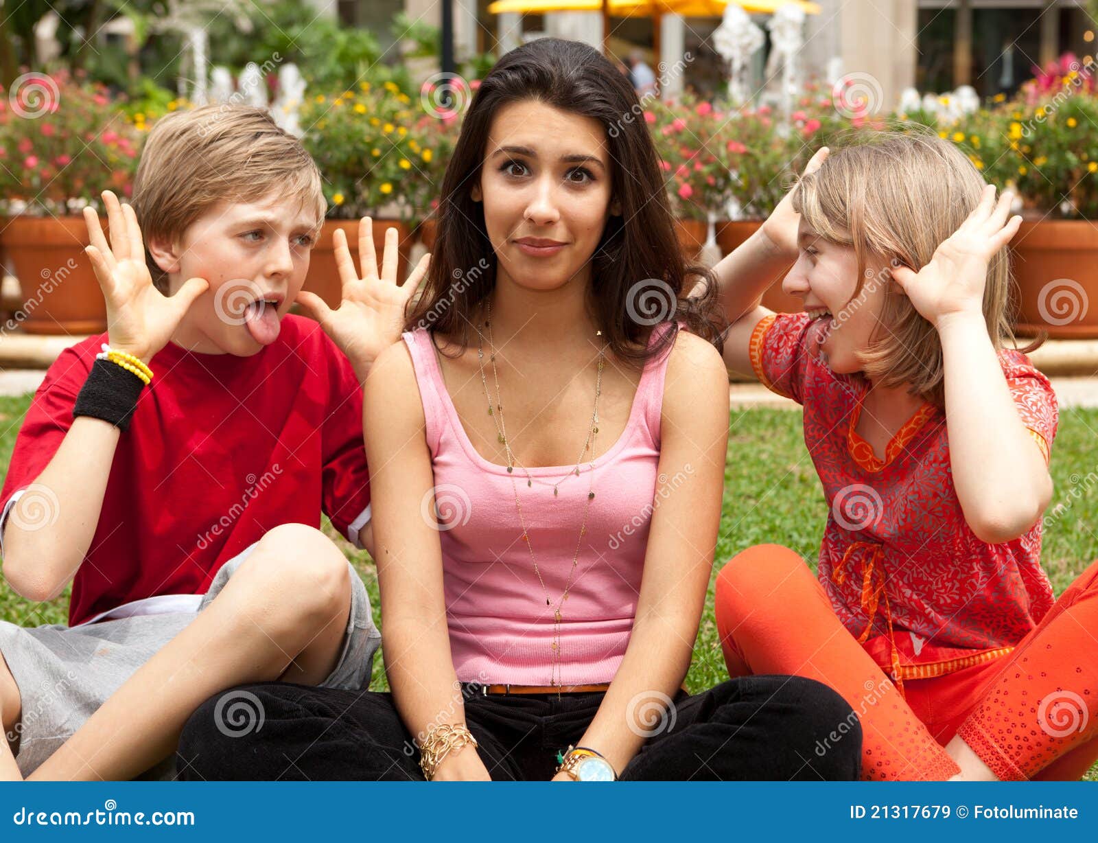 Teenagers having Fun stock image. Image of blond, lawn - 21317679