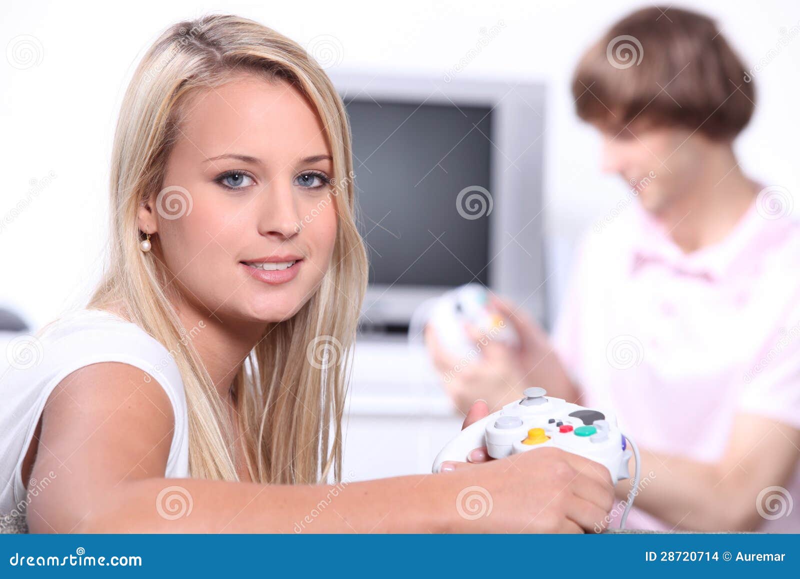 Teenagers Playing Computer Games Stock Photo - Image of closeup, games ...
