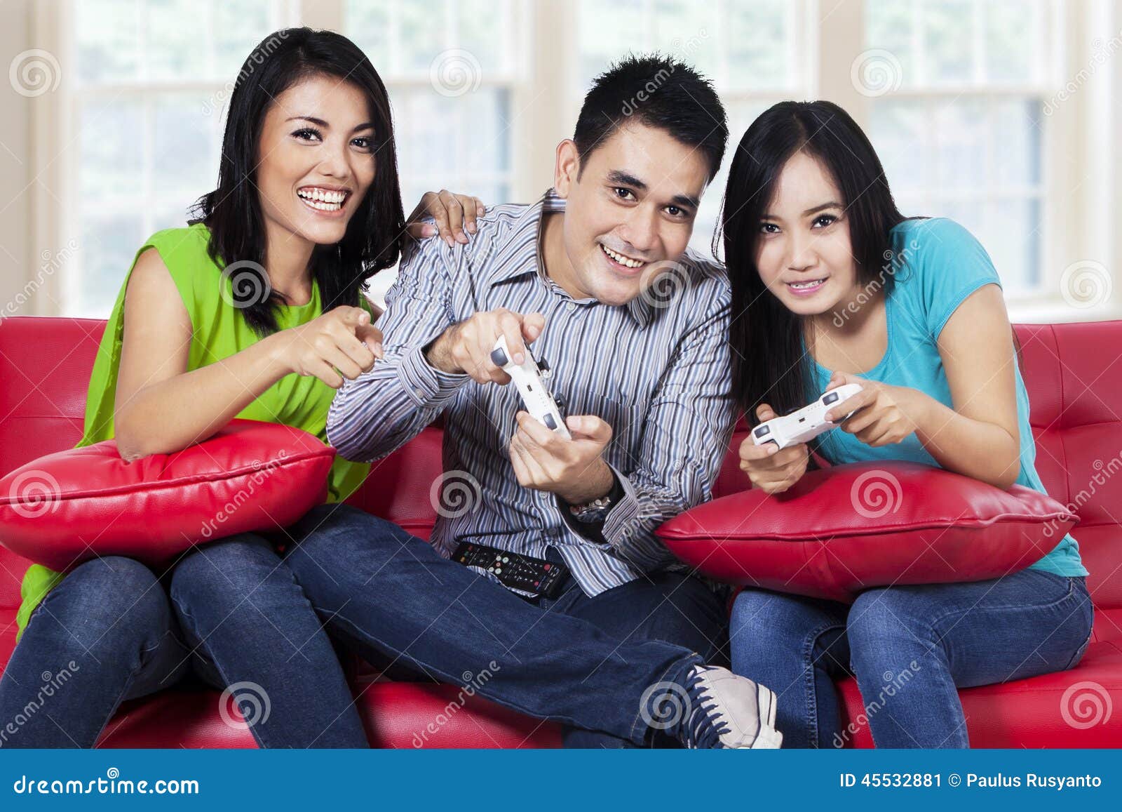 Teenagers Playing Computer Games Stock Image - Image of happy, games ...