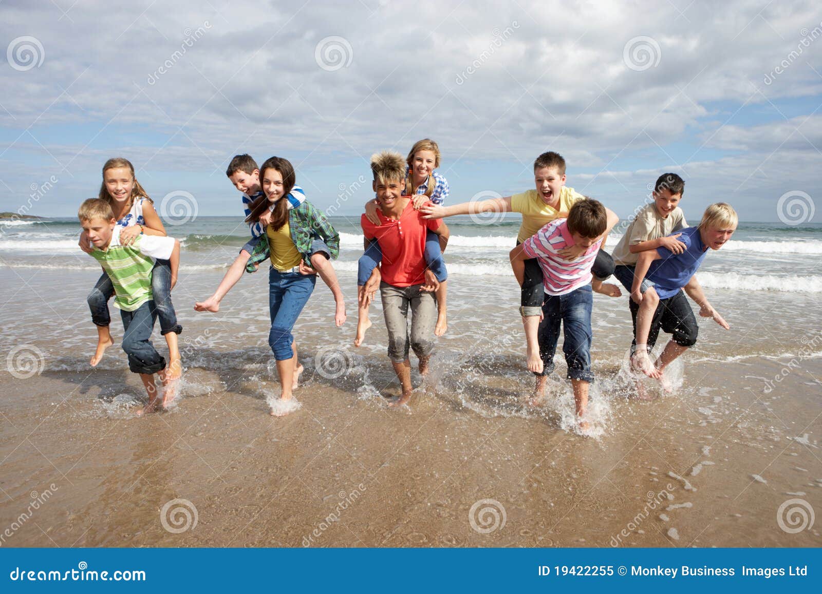 Teenagers Playing Piggyback Stock Image - Image of outside, horizontal ...