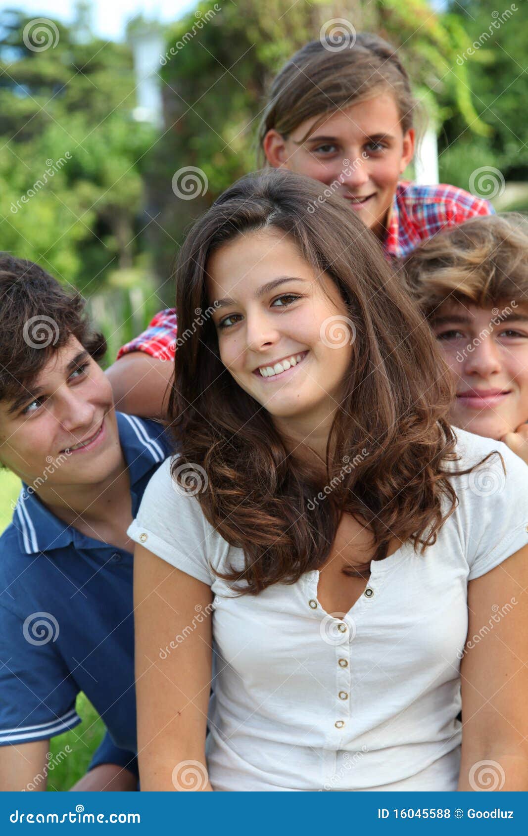 Teenagers portrait stock photo. Image of yard, horizontal - 16045588