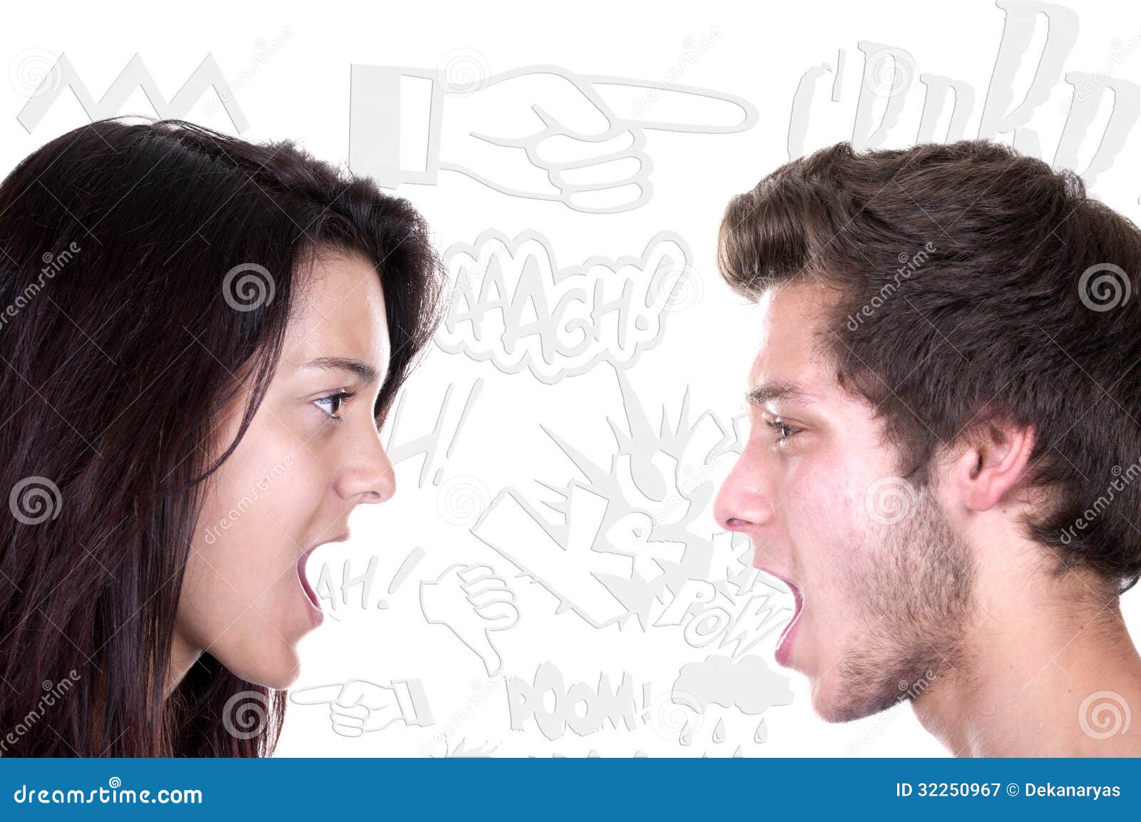 Teenagers Shouting At Each Other Stock Image | CartoonDealer.com #32250967