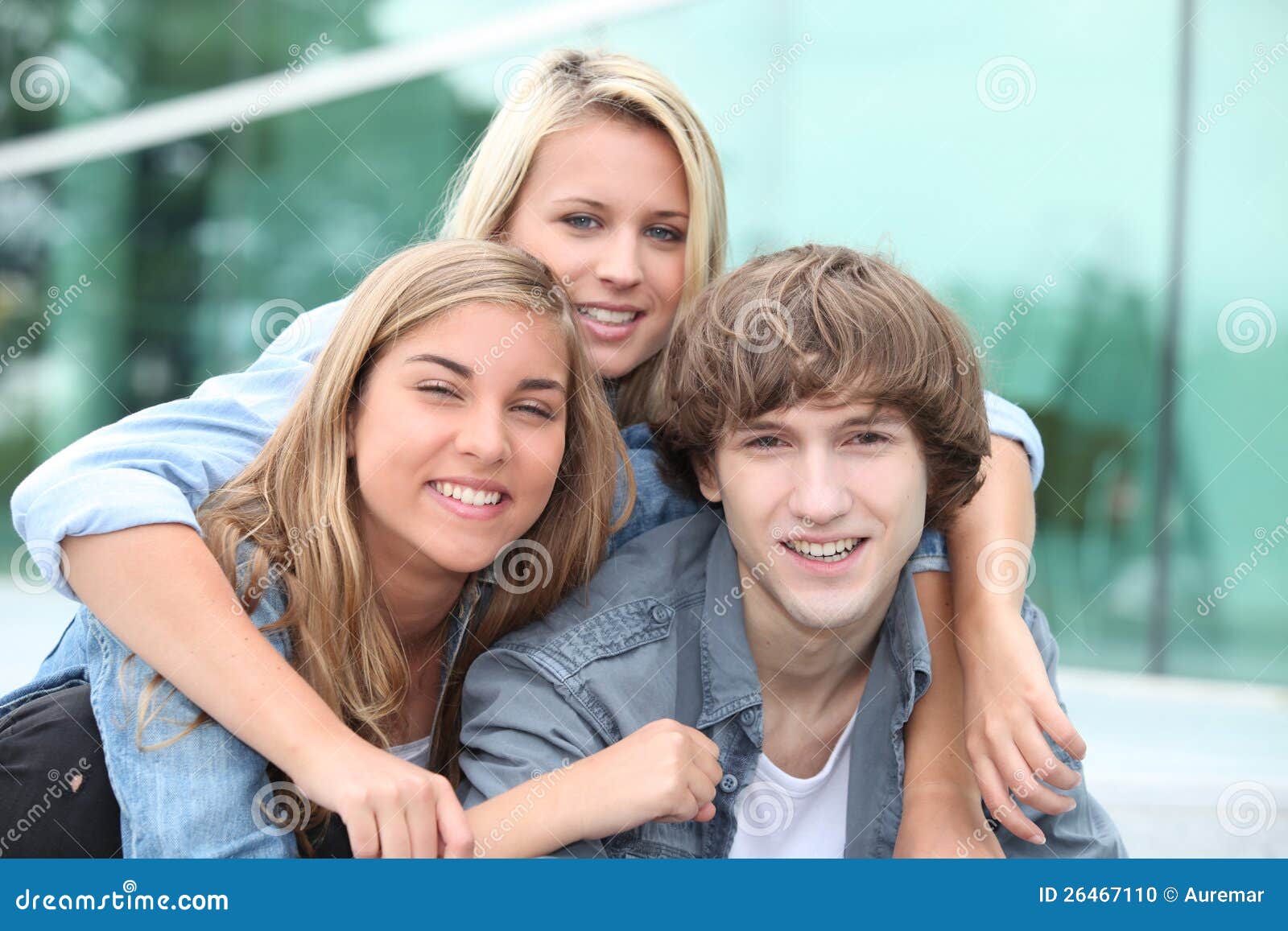 Teenagers smiling stock photo. Image of landscape, people - 26467110
