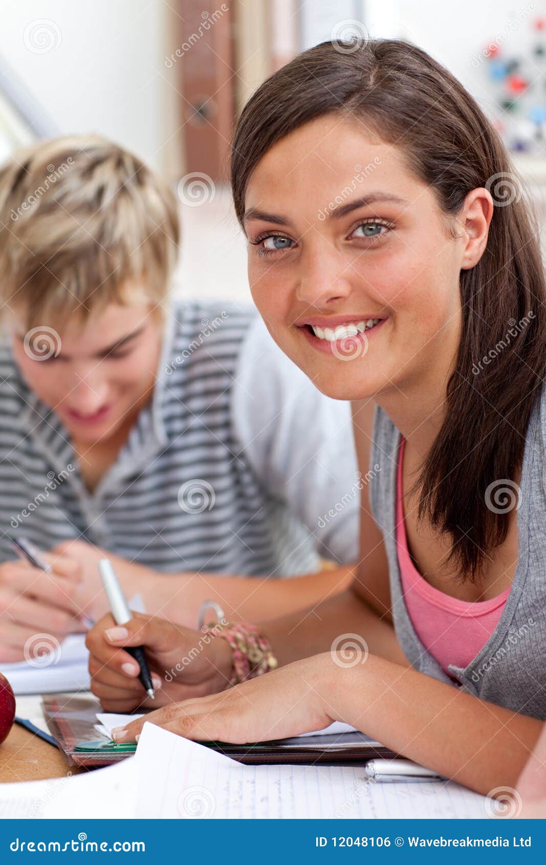 Teenagers Studying in the Library Stock Photo - Image of studying ...
