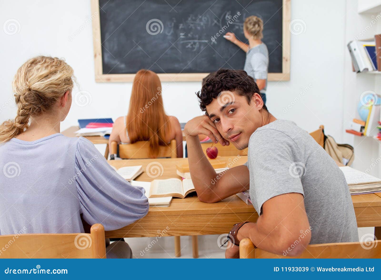 Teenagers Studying Together in a Class Stock Image - Image of ...