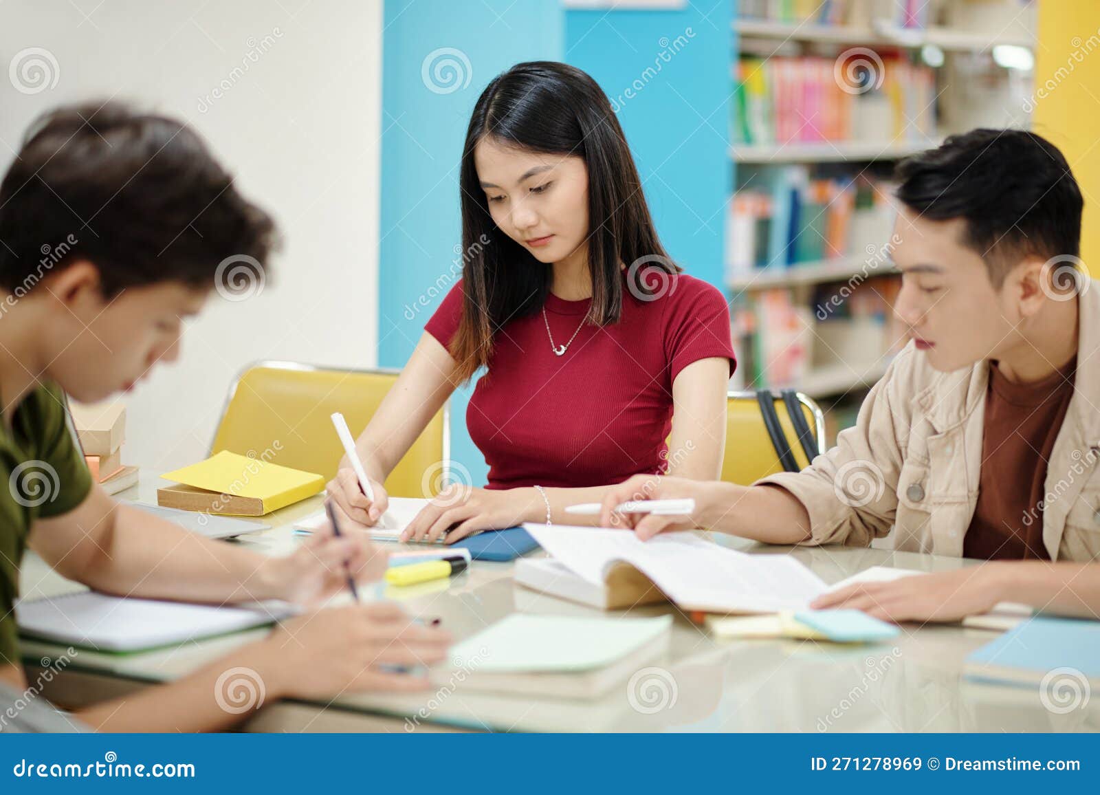 Teenagers Working on School Project Stock Image - Image of group ...