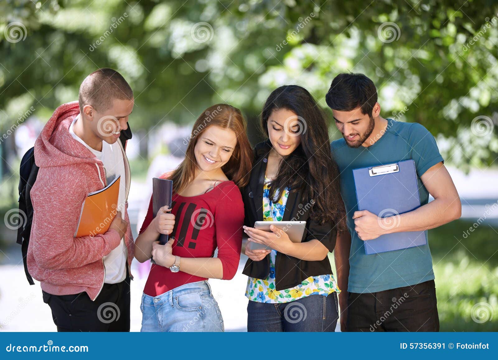 Teens Hanging Out Outside of School Stock Image - Image of people ...
