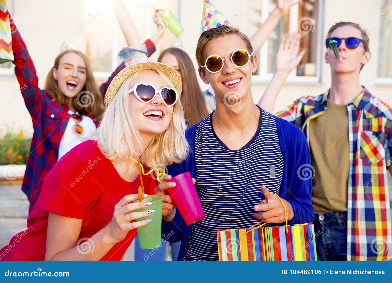 Teens having a party stock photo. Image of clothes, friends - 104489106