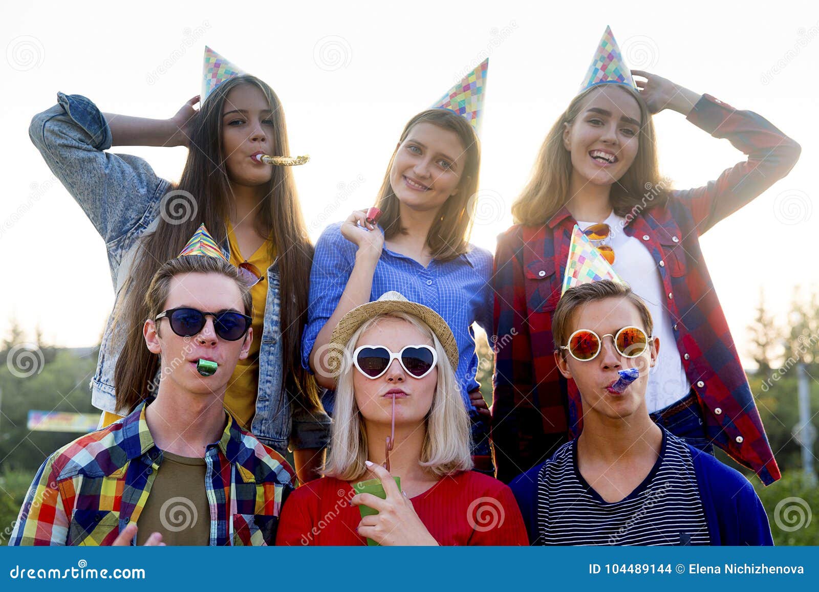 Teens having a party stock photo. Image of smiling, clothes - 104489144