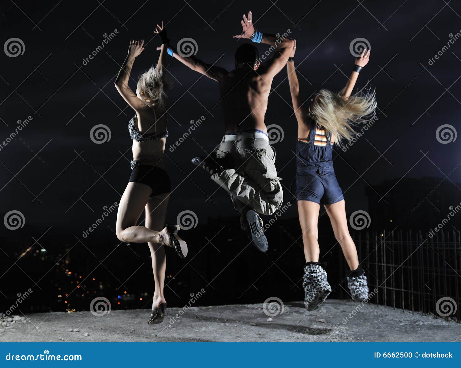 Teens Jumping in Air Ready for Party Stock Photo - Image of model ...