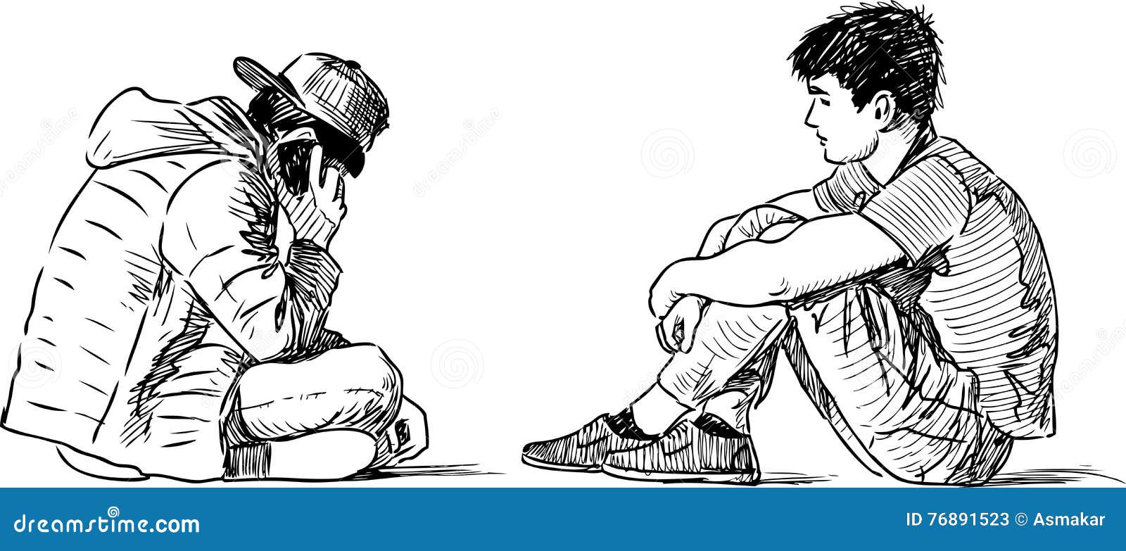 Teens Rest on the Lawn in the City Park Stock Vector - Illustration of ...