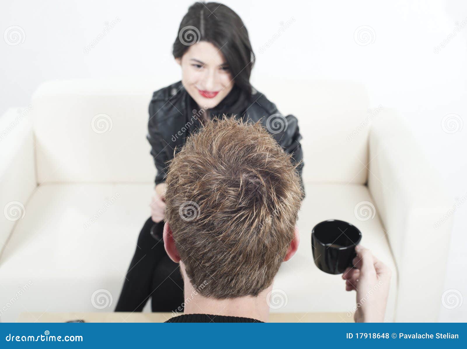 Teens Sitting Face To Face and Discuss Stock Photo - Image of party ...