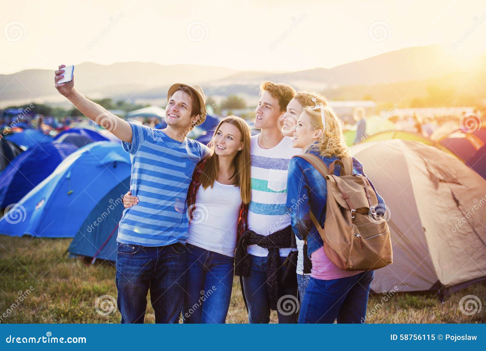Teens at summer festival stock image. Image of outside - 58756115