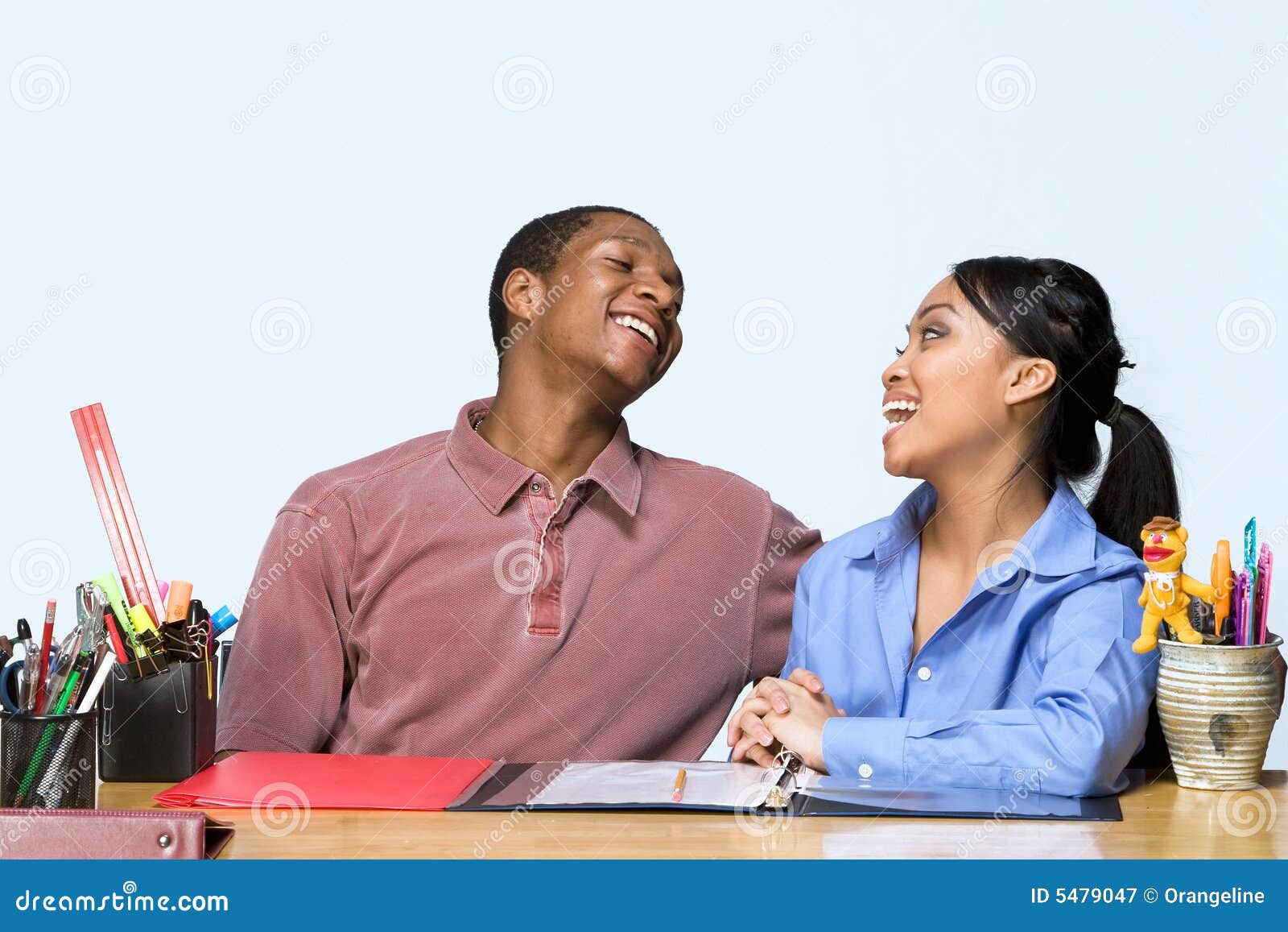 Teens Taking Notes - Horizontal Stock Image - Image of american, people ...