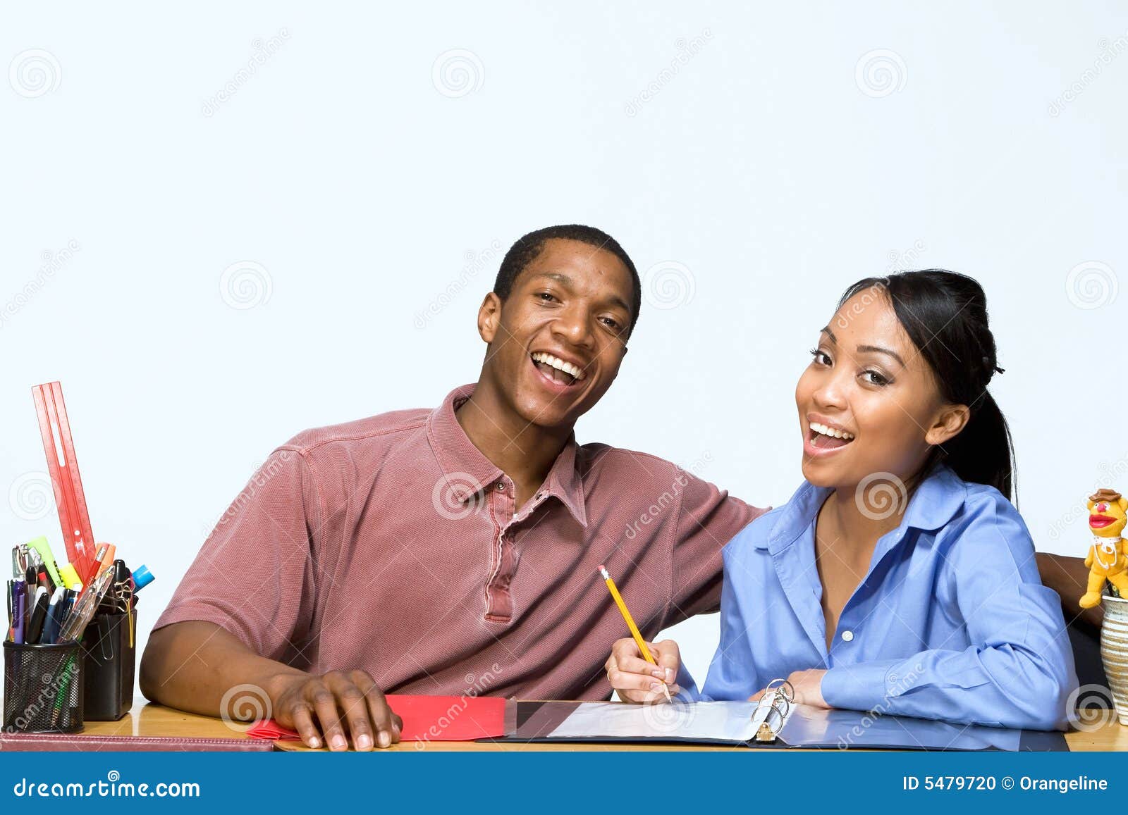 Teens Taking Notes - Horizontal Stock Photo - Image of binders, files ...