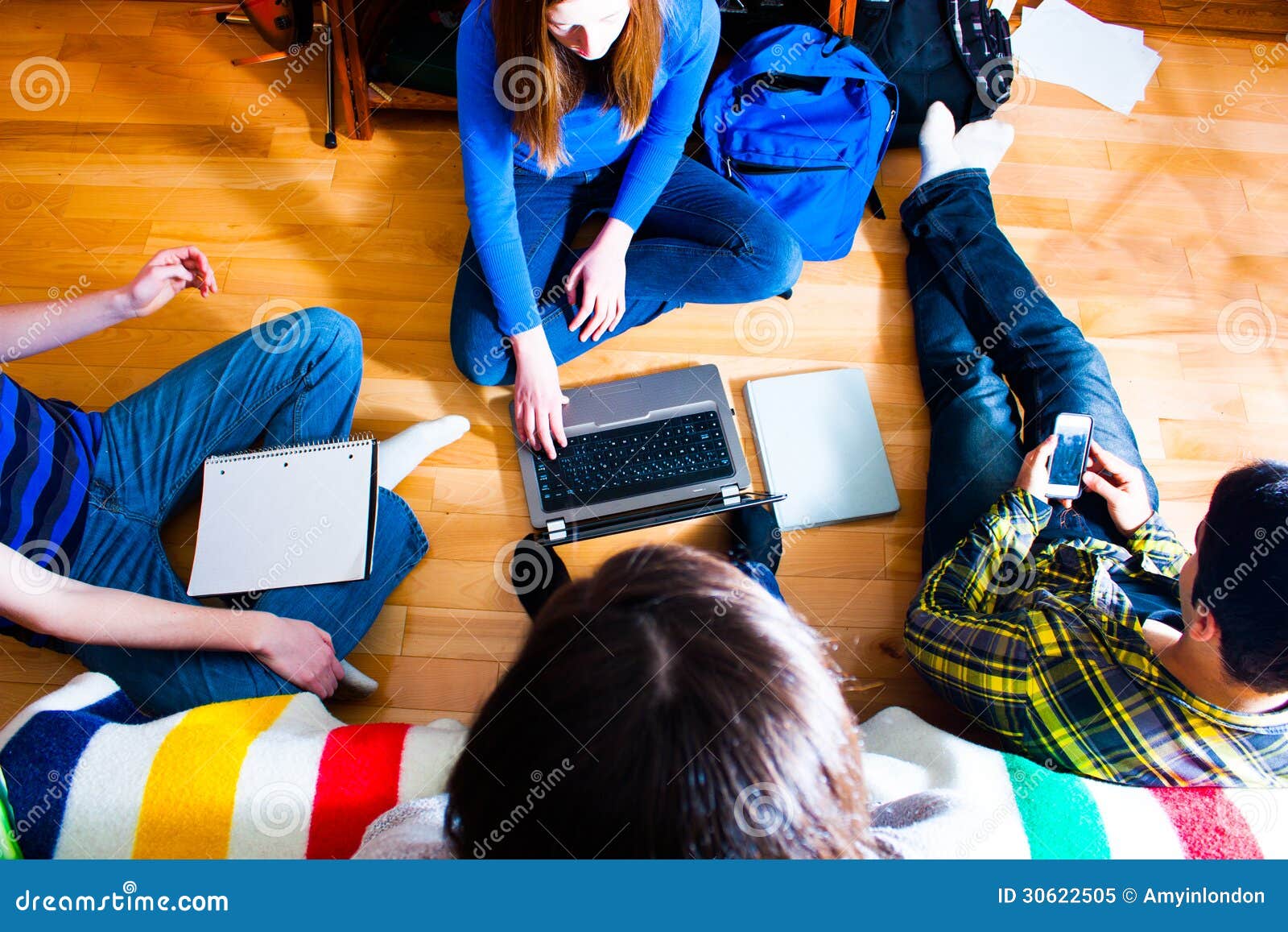 Teens work on project stock image. Image of leisure, four - 30622505