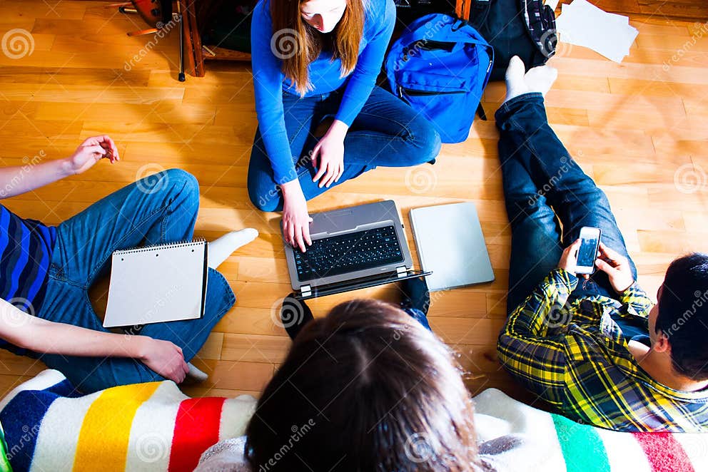 Teens work on project stock image. Image of leisure, four - 30622505