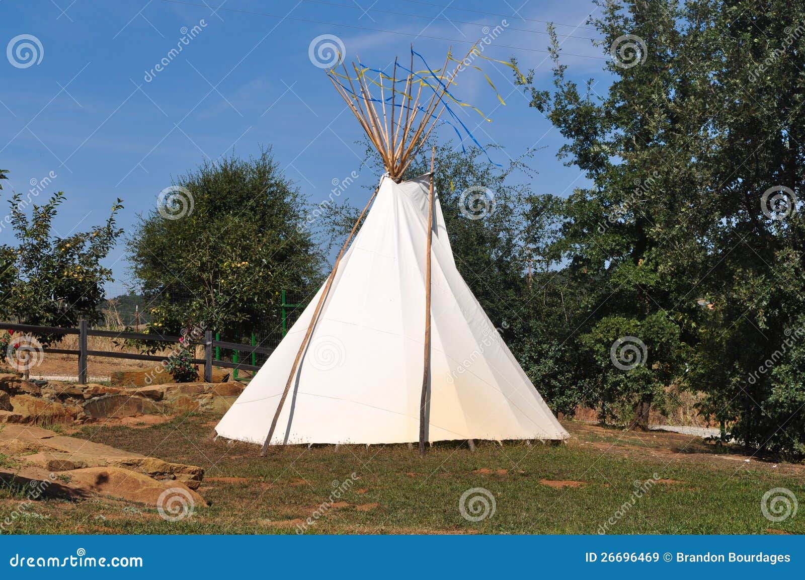Teepee stock image. Image of blue, landscape, indian - 26696469