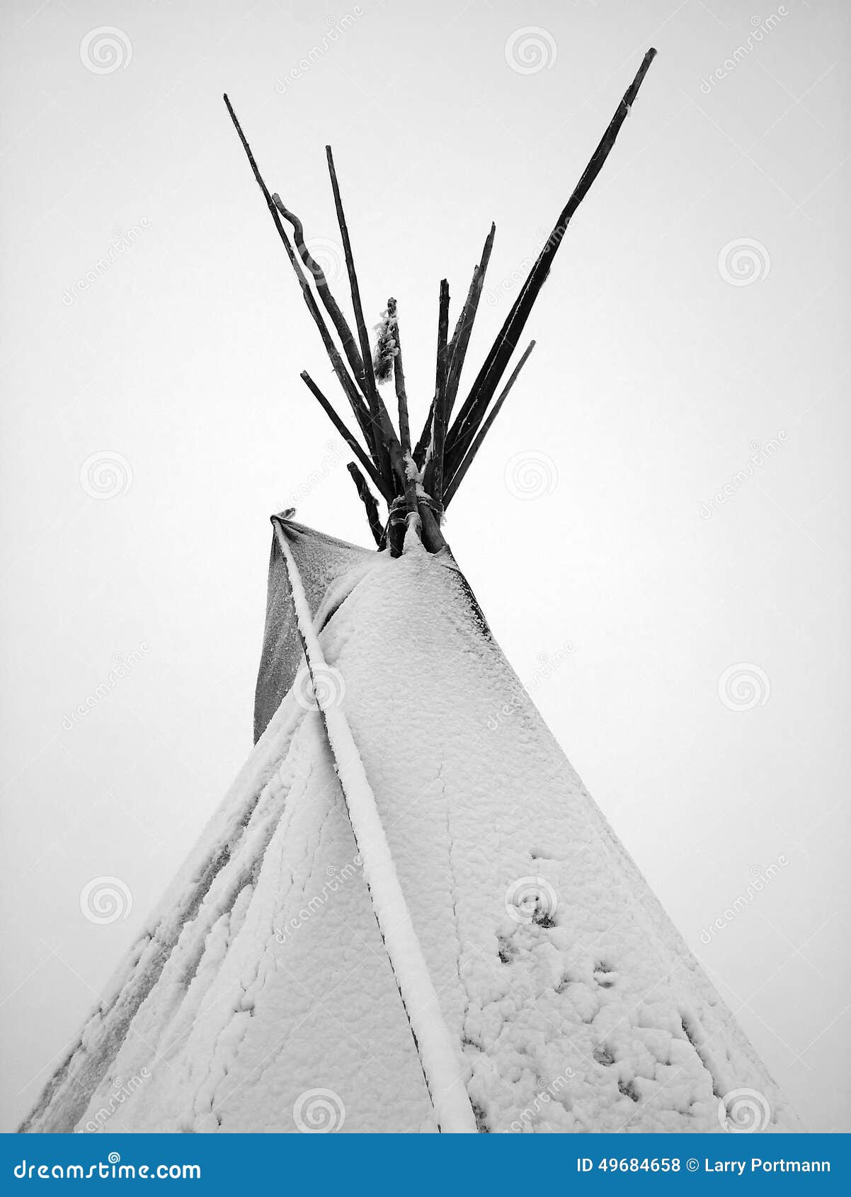 Teepee covered in snow stock photo. Image of countryside - 49684658