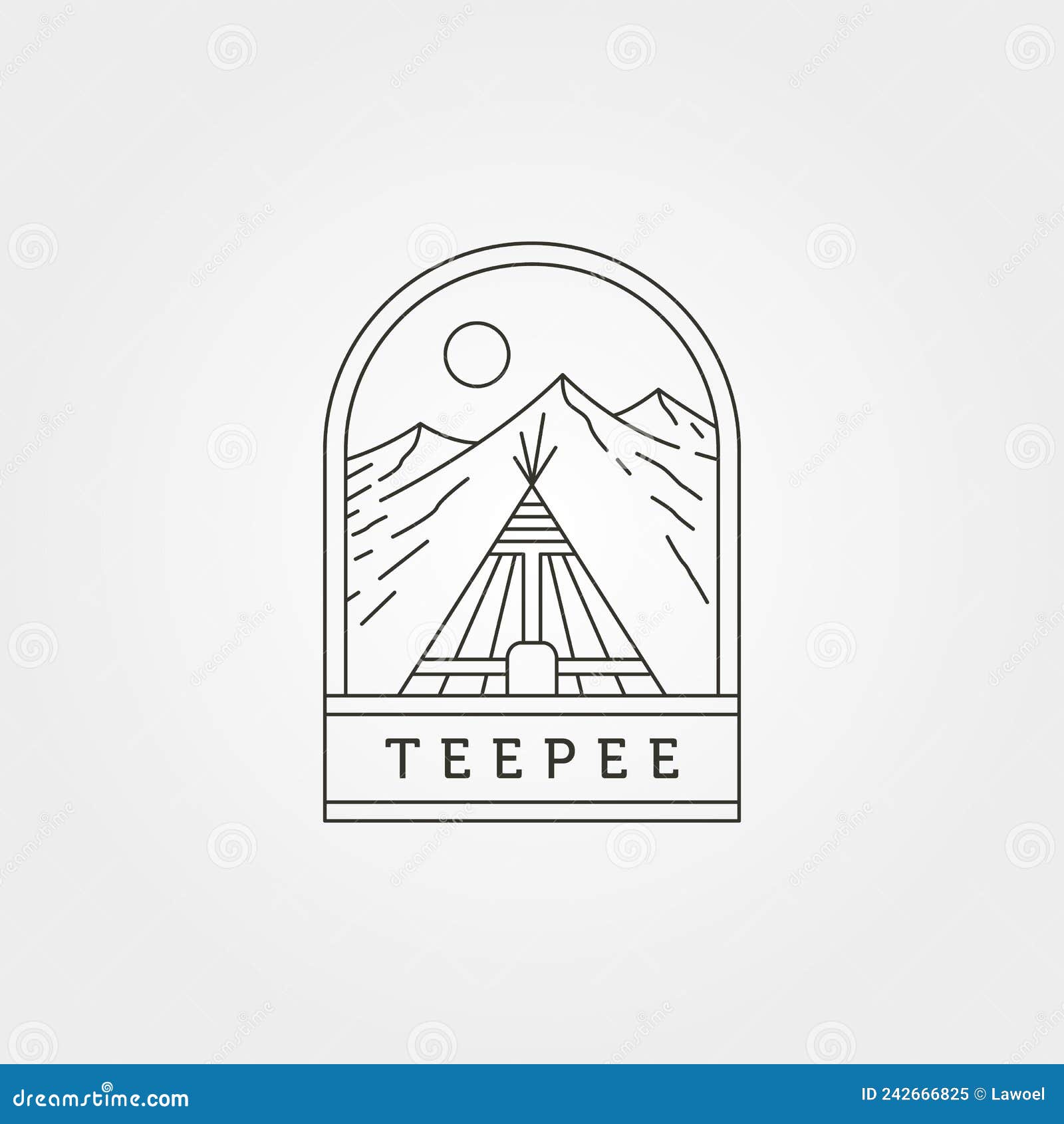 Teepee Logo Vector Symbol with Mountain Background Illustration Design ...