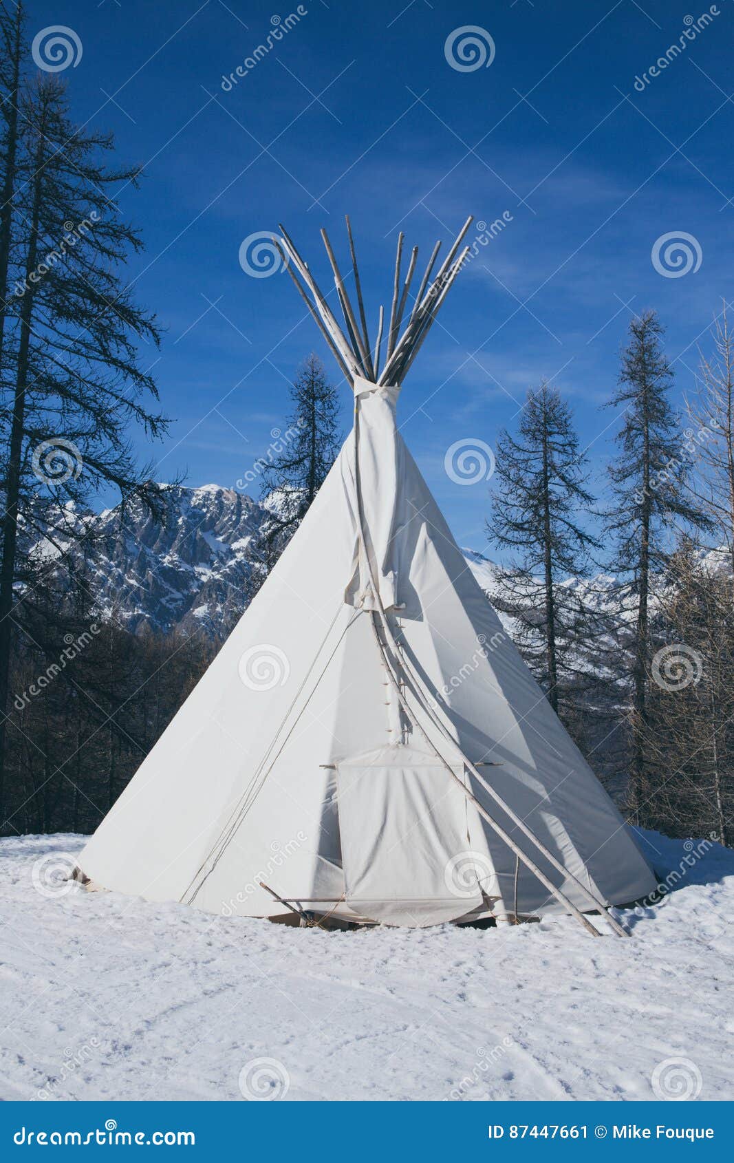 Teepee in the snow vintage stock image. Image of camp - 87447661