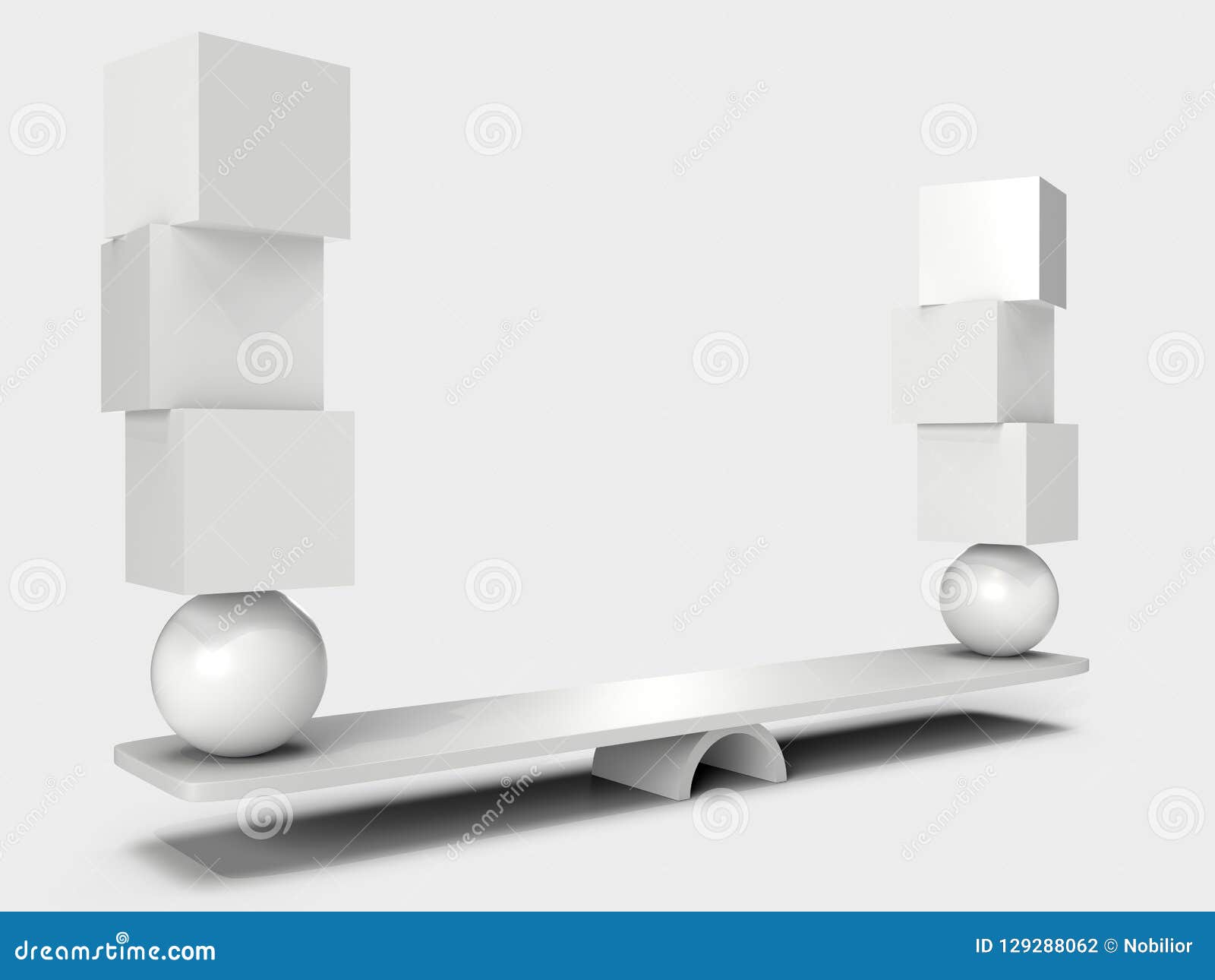 Teeterboard with Boxes and Orbs. Stock Illustration - Illustration of ...