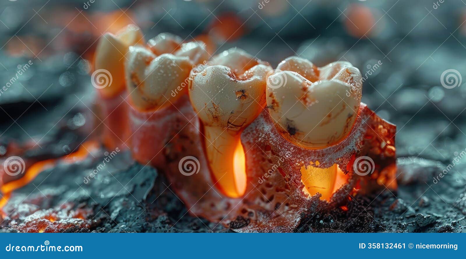 Teeth in Ashes. Created by Generative Artificial Intelligence Stock ...