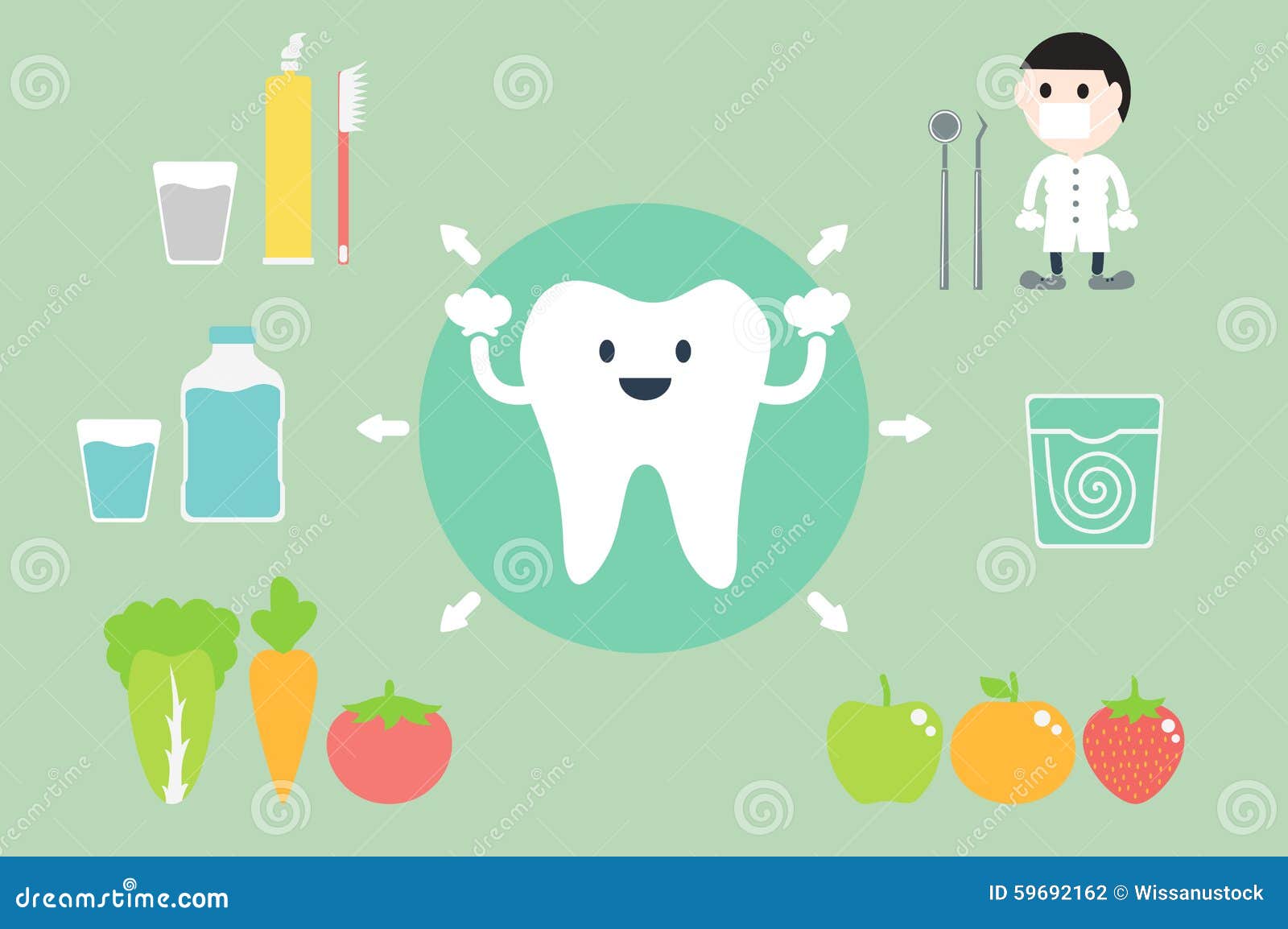 Teeth best friend stock vector. Illustration of cause - 59692162