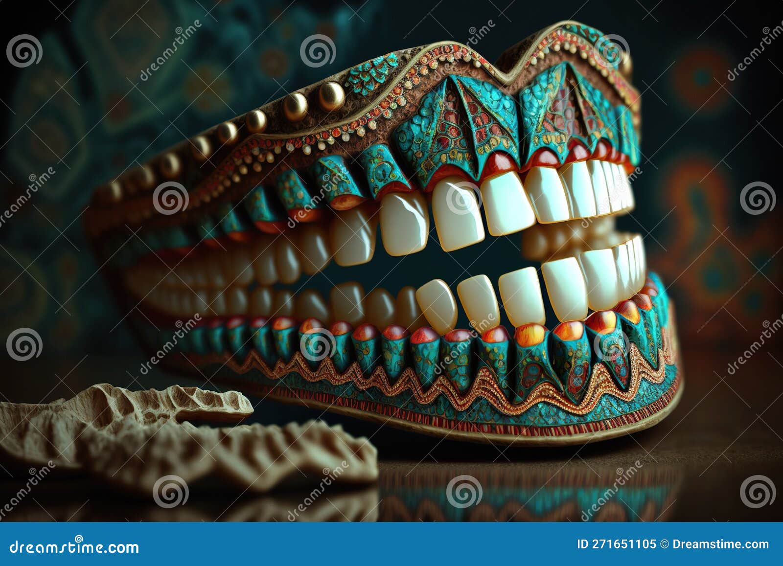 Teeth in Boho Style, Created with Generative AI Technology Stock ...