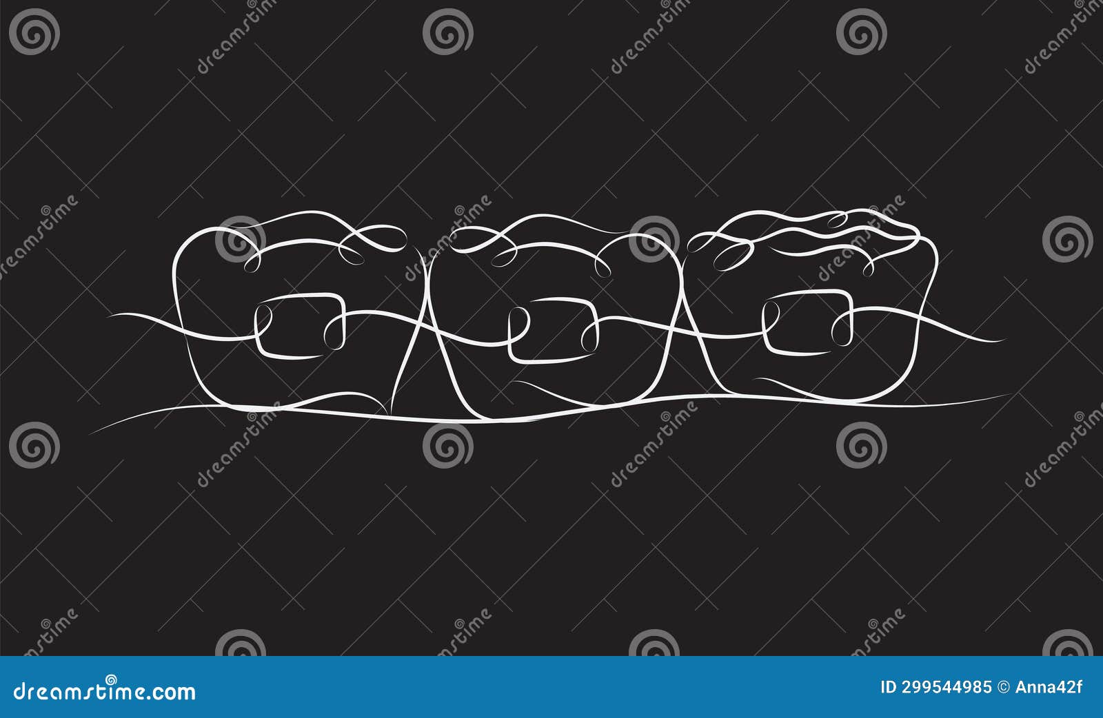 Teeth Braces Illustration Black Color Stock Vector - Illustration of ...