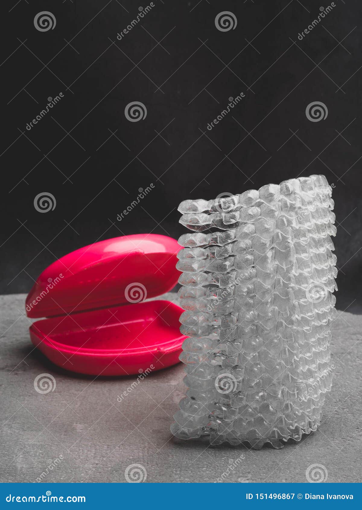 Invisalign Braces and Box on Concrete Background Stock Image - Image of ...