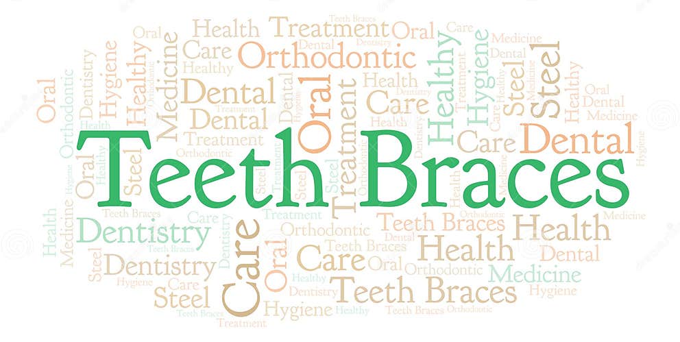 Teeth Braces word cloud. stock illustration. Illustration of care ...