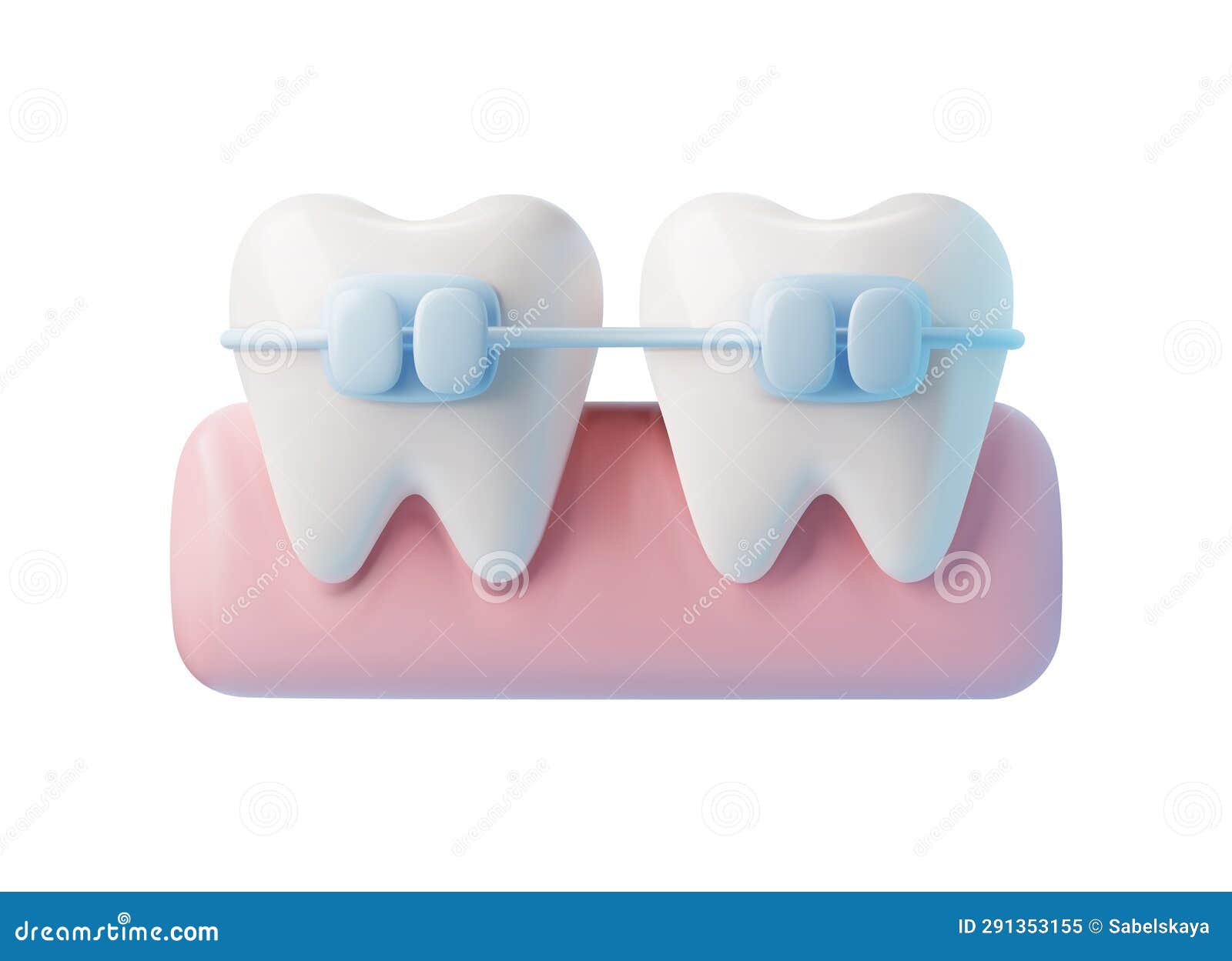 Teeth with a Bracket Frame Realistic Render Icon Vector Illustration ...