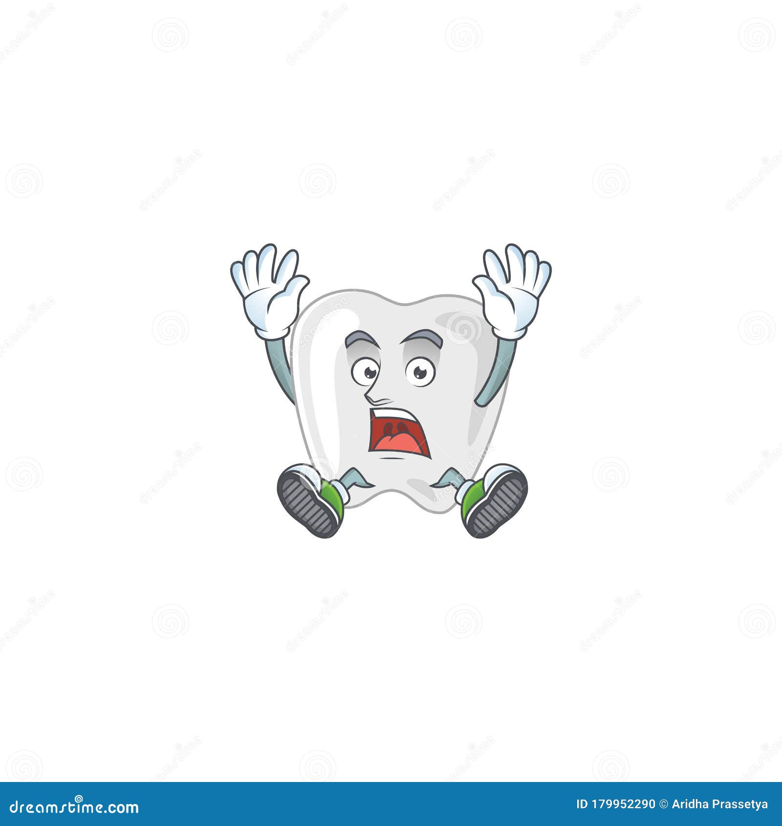 Teeth Cartoon Character Design Showing Shocking Gesture Stock Vector ...