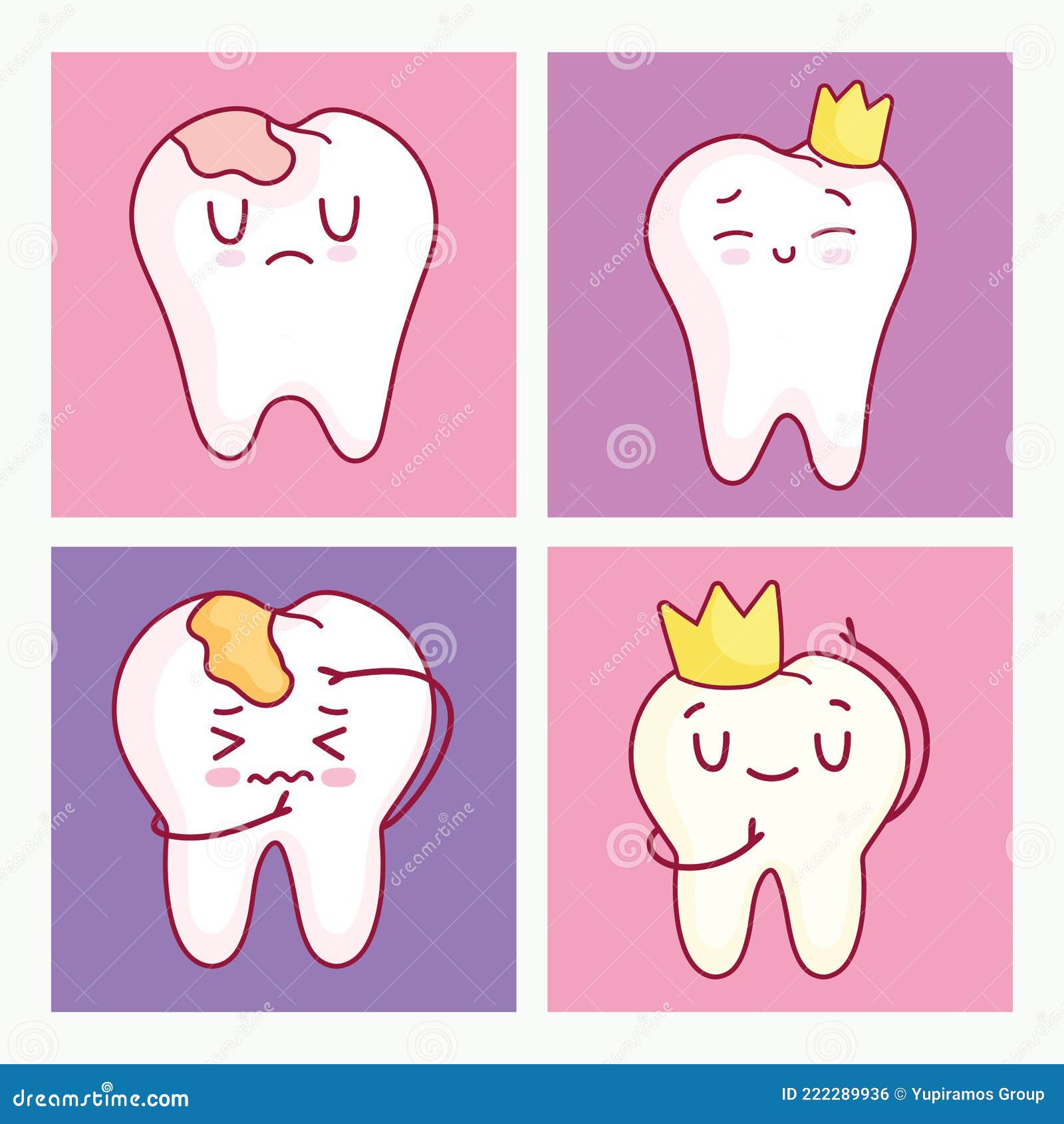 Teeth cartoon collection stock vector. Illustration of icon - 222289936