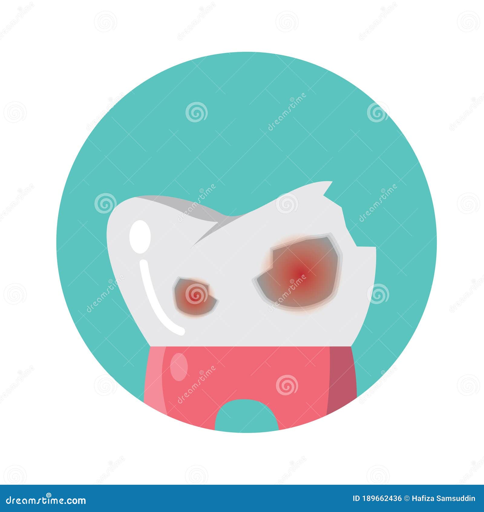Teeth with Cavity. Vector Illustration Decorative Design Stock Vector ...